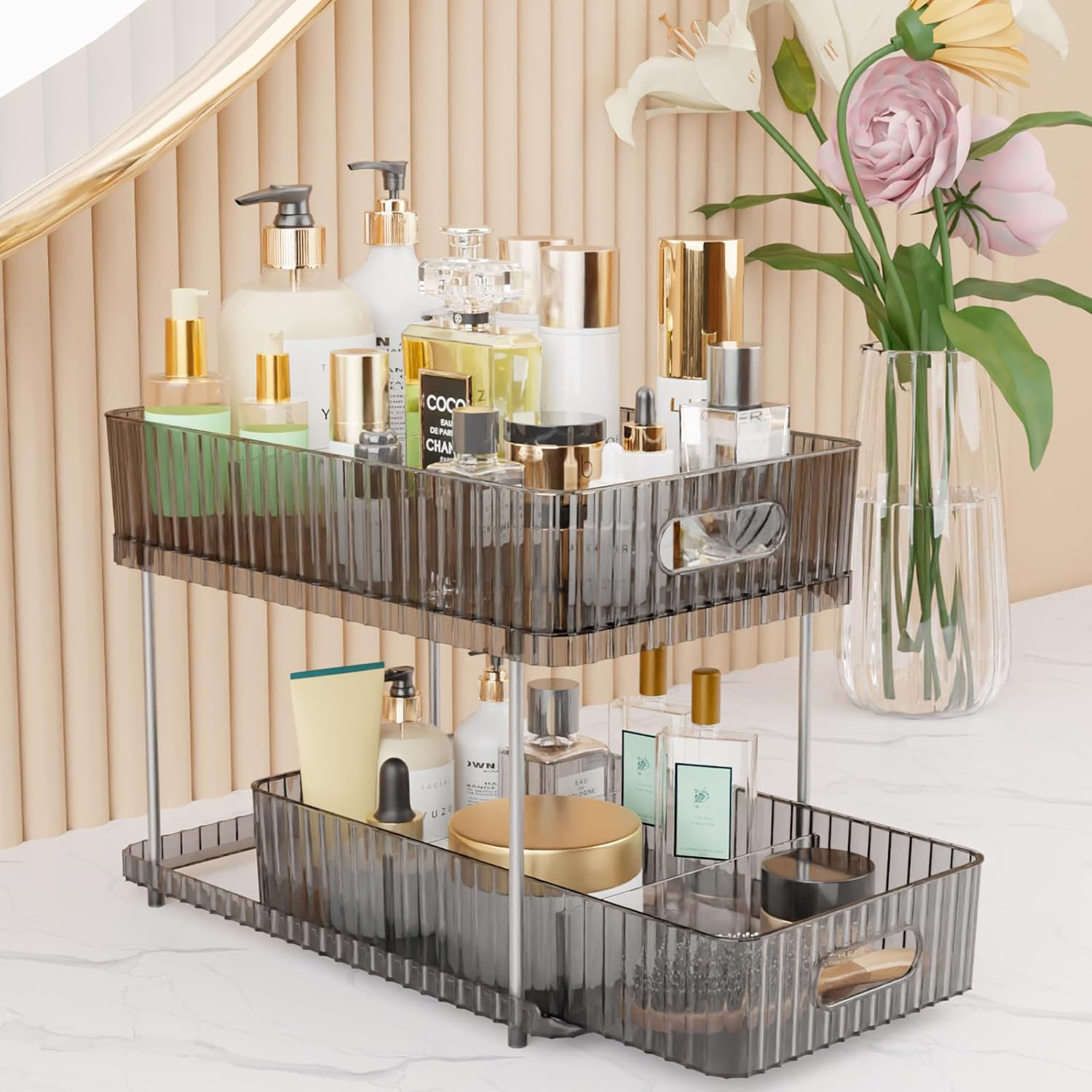 Hokku Designs 2 Tier Makeup Organizer Countertop Makeup Organizer For ...