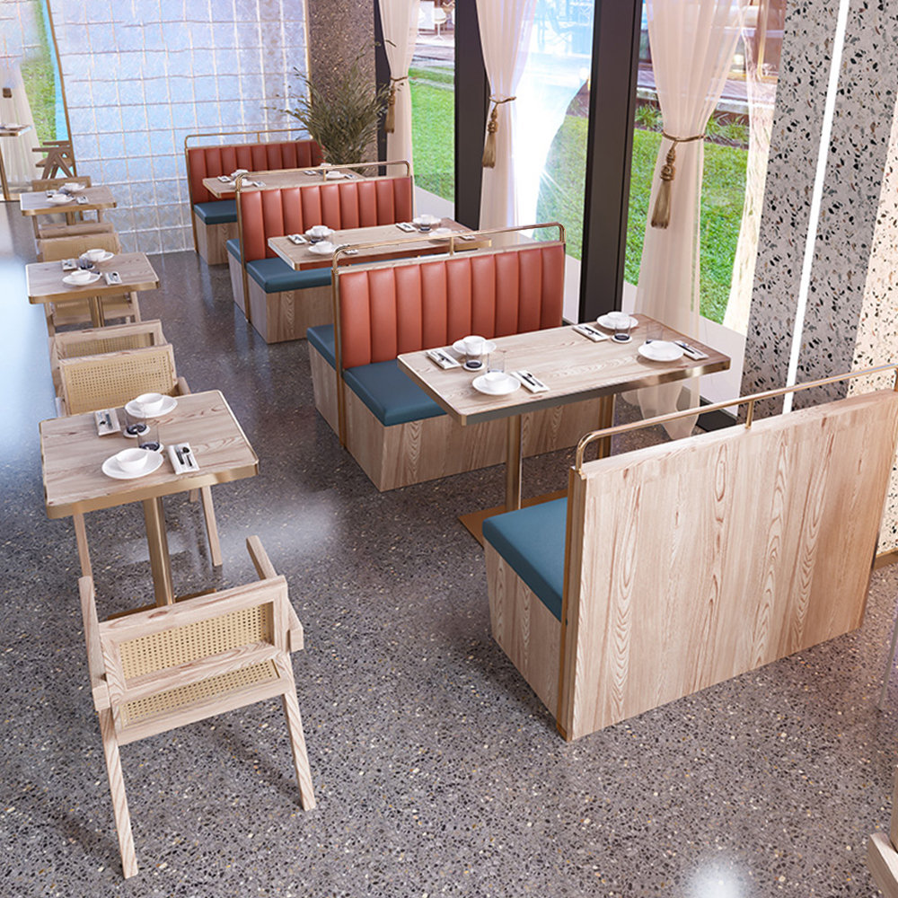 Visual card holder Light Luxury Restaurant Cafe Upholstered Benches ...