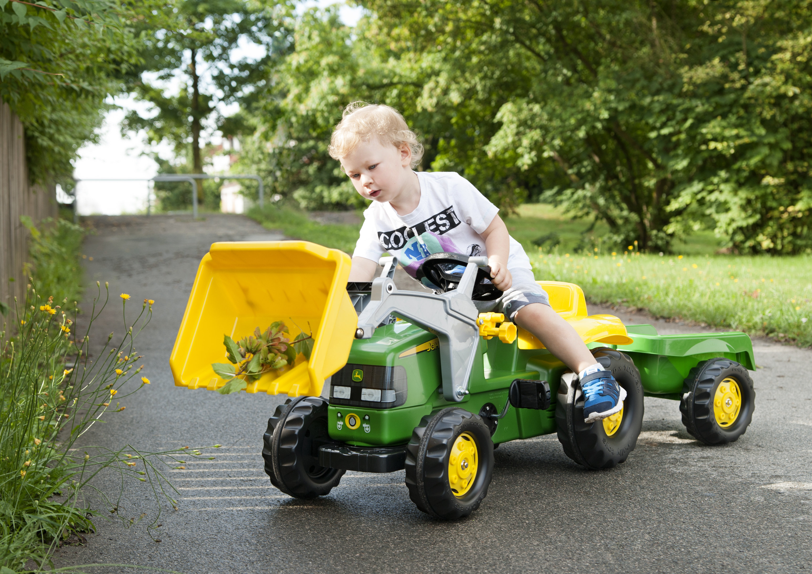 Rolly Toys John Deere Pedal Tractor with Front Loader and Trailer | Wayfair