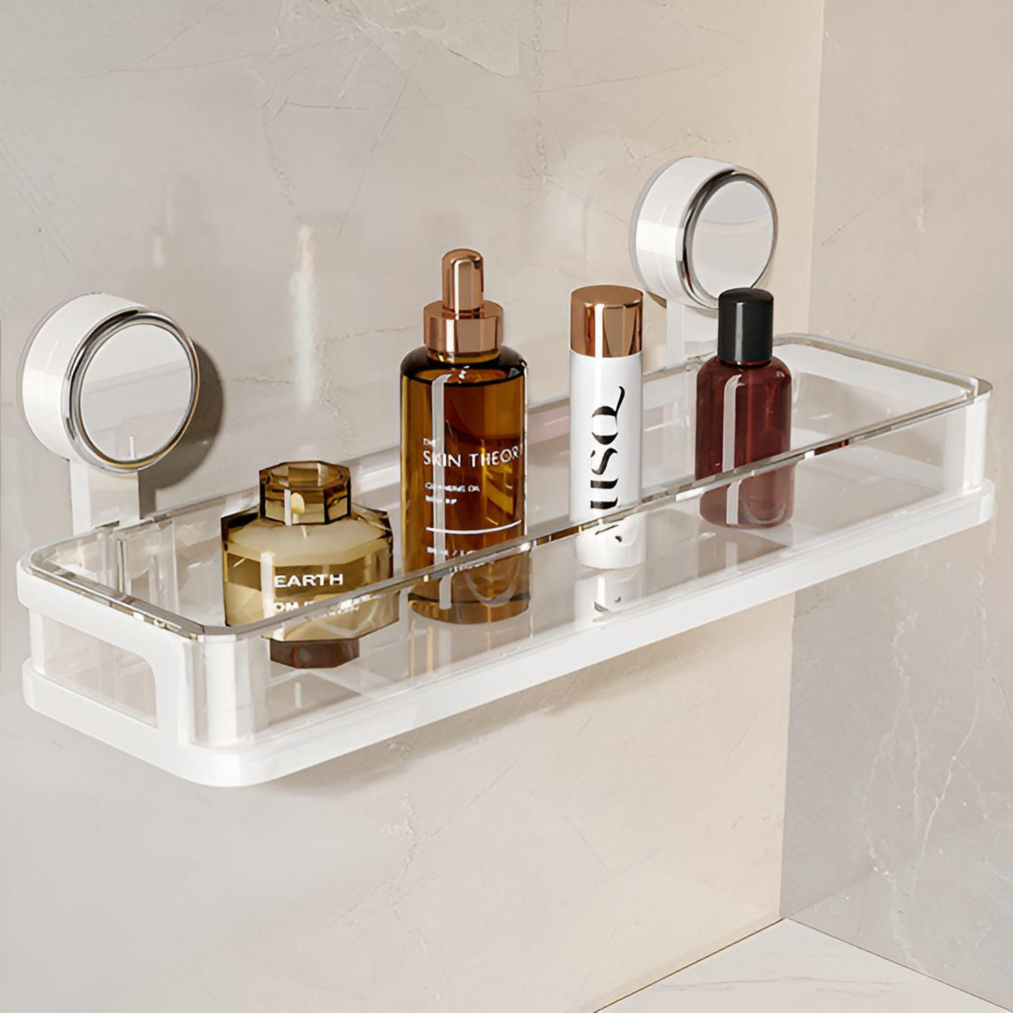 Hokku Designs No Punching, Strong Suction, Bathroom Suction Cup Storage ...