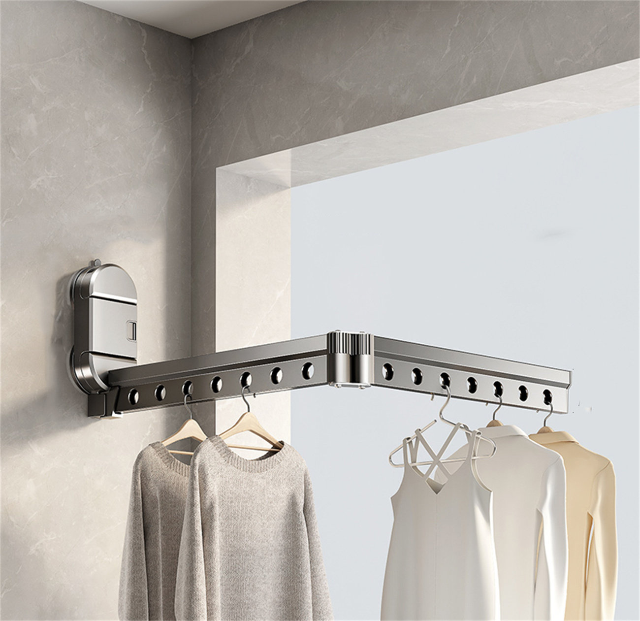 Rebrilliant Suction Cup Invisible Folding Clothes Rack - Wayfair Canada