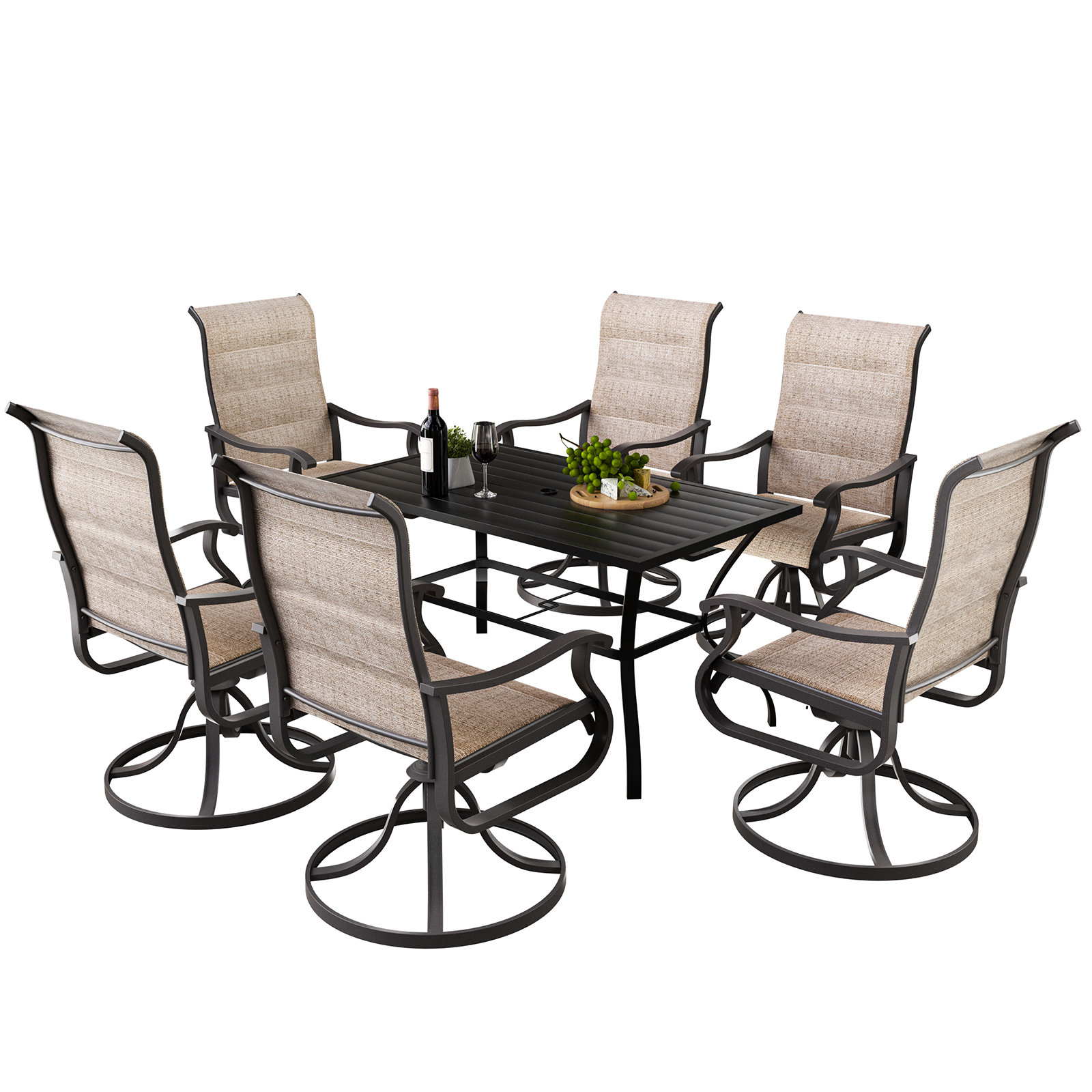 Wildon Home® Edlir Rectangular 6 - Person 53'' L Outdoor Dining Set ...