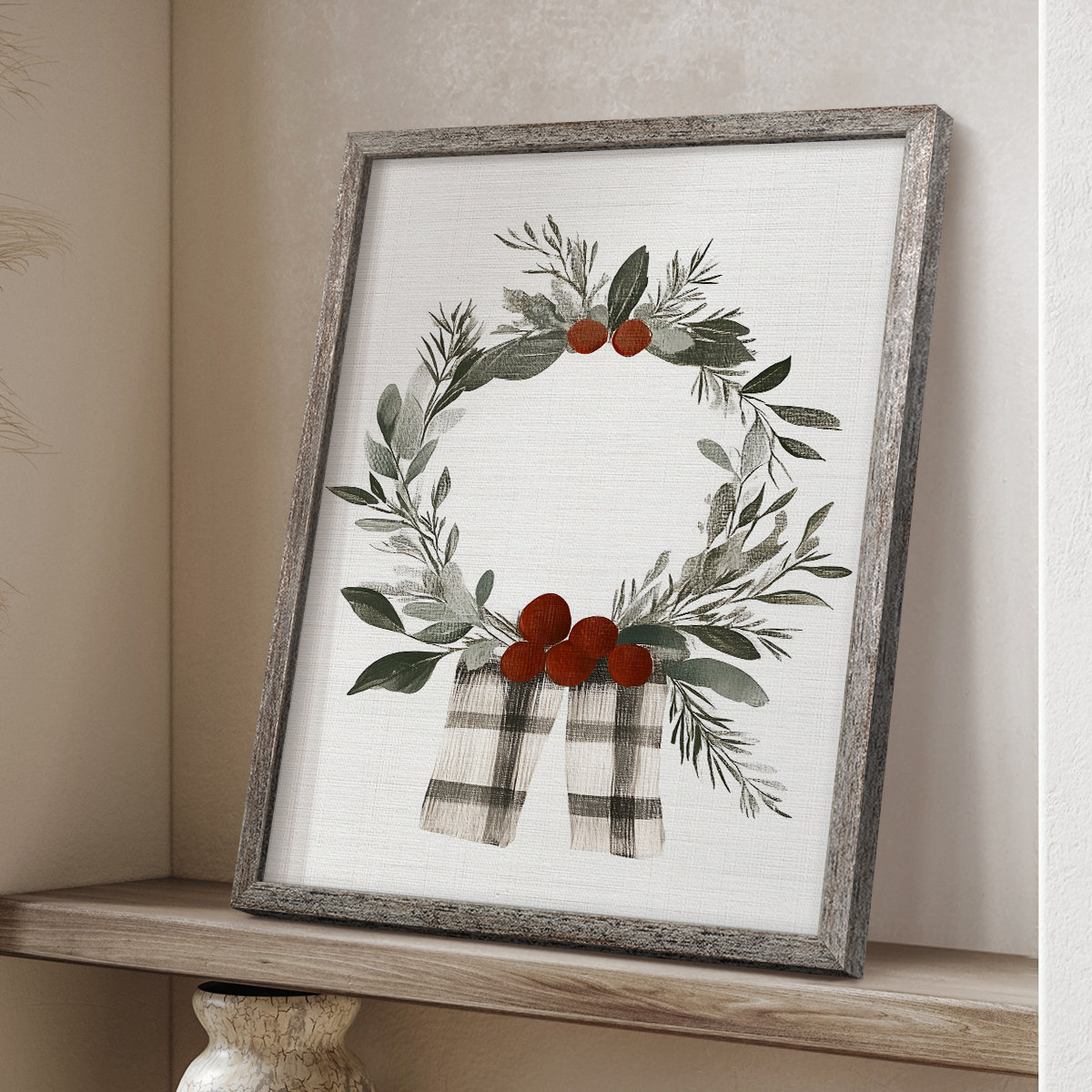 The Holiday Aisle® Christmas Holiday Art CDXLIII Framed Print - Solid ...