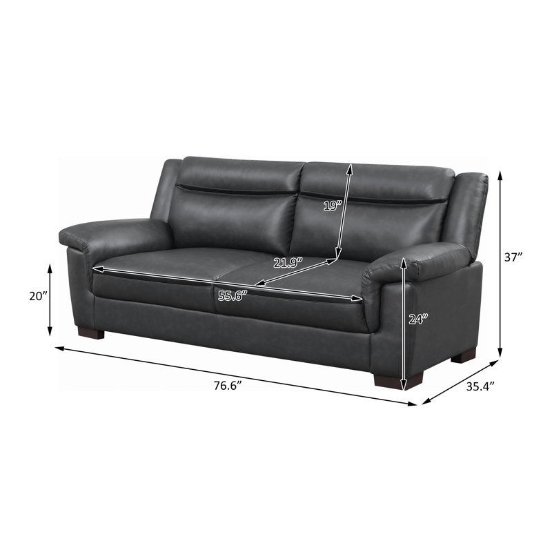 Latitude Run® 3-piece Upholstered Padded Arm Sofa Set Grey | Wayfair