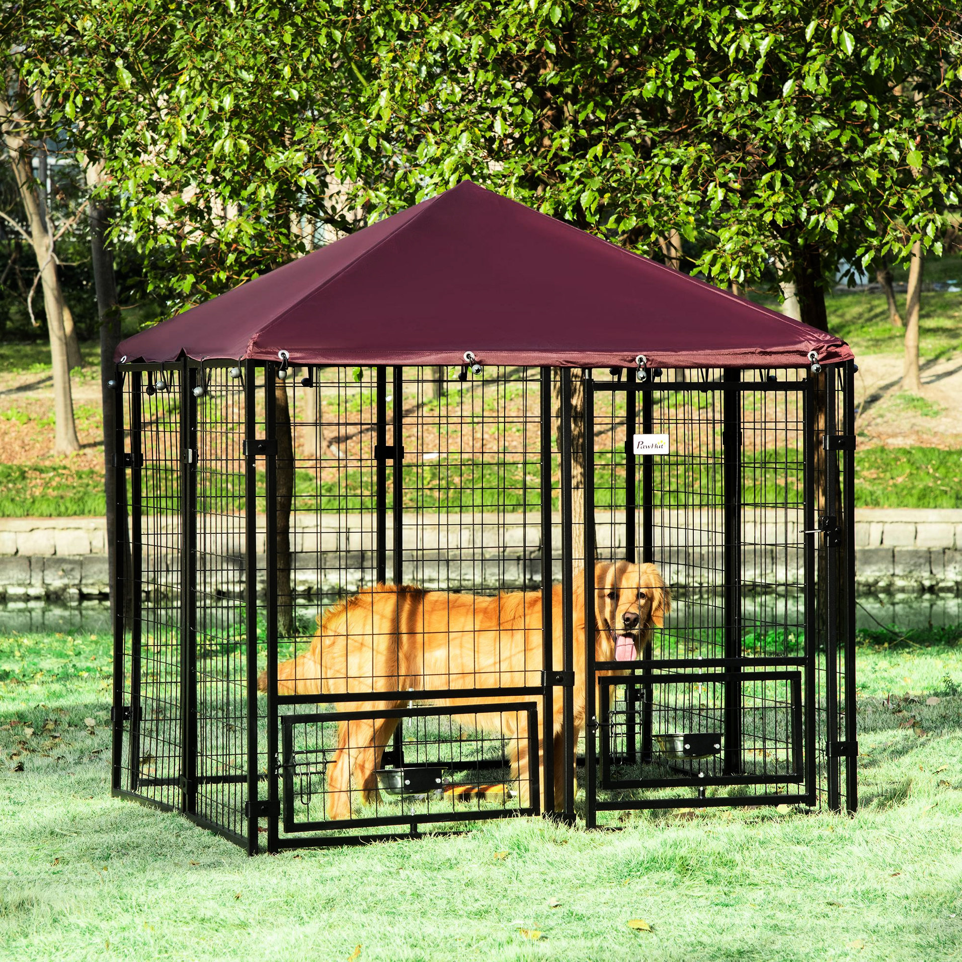 Tucker Murphy Pet™ 5' X Outdoor Dog Kennel From - Robust Steel, Canopy ...