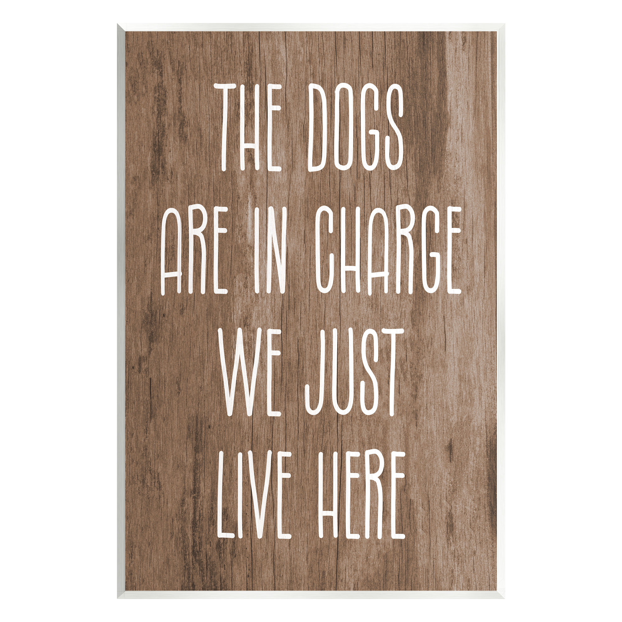 Stupell Industries Bb-611-Wood Dogs In Charge Pet Phrase On MDF by Lil ...