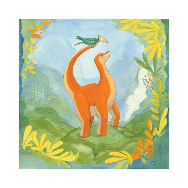 Latitude Vive Cuddly Brontosaurus - Wrapped Canvas Painting | Wayfair.co.uk