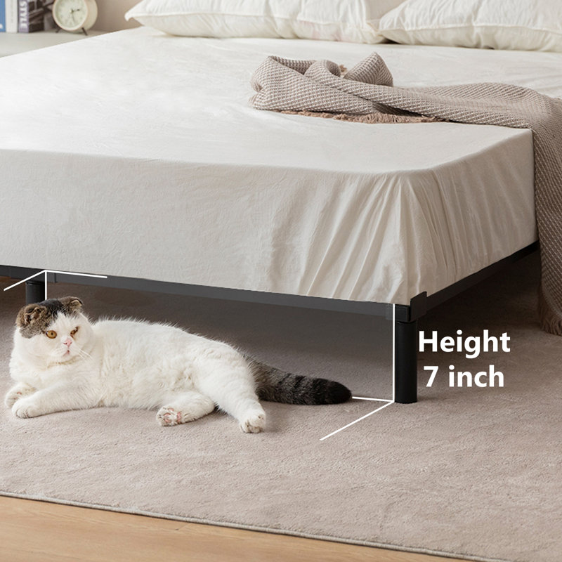 Latitude Run® Stochmal 7'' Expandable Steel Bed Frame Noiseless Tool ...