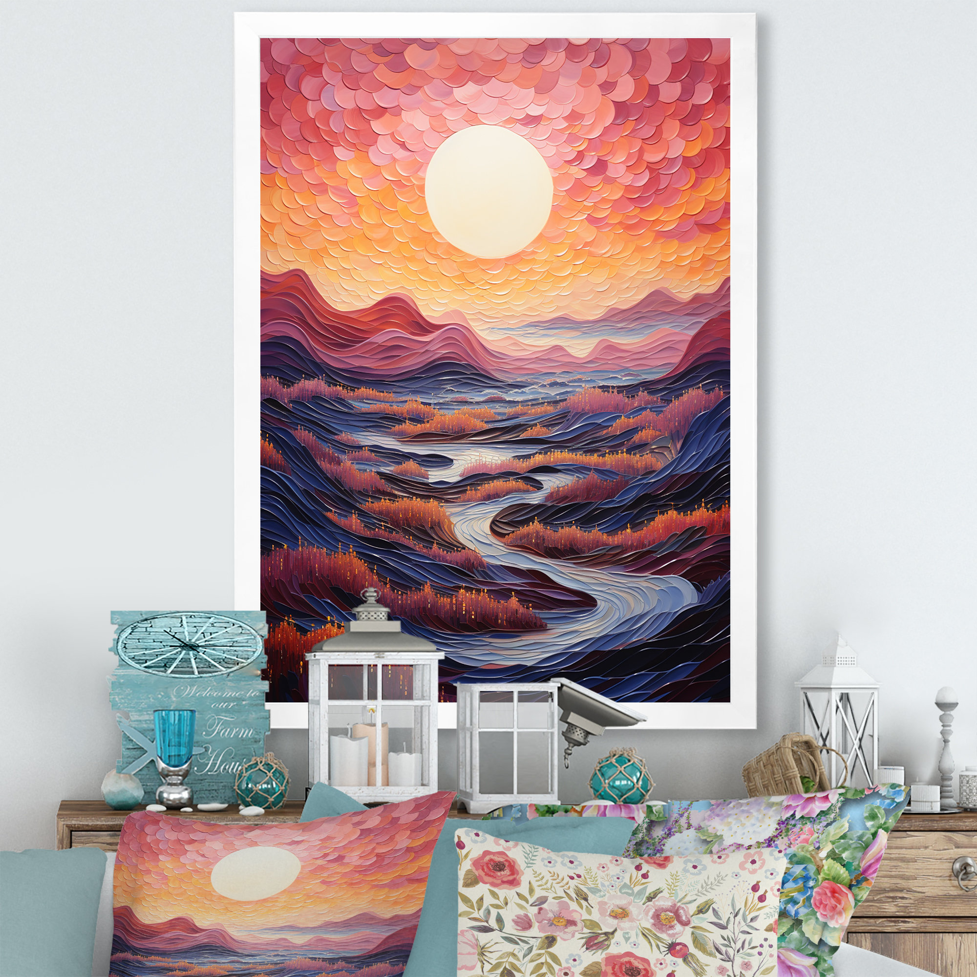 Millwood Pines Sunset Horizon Pointillism II - Landscape & Nature ...