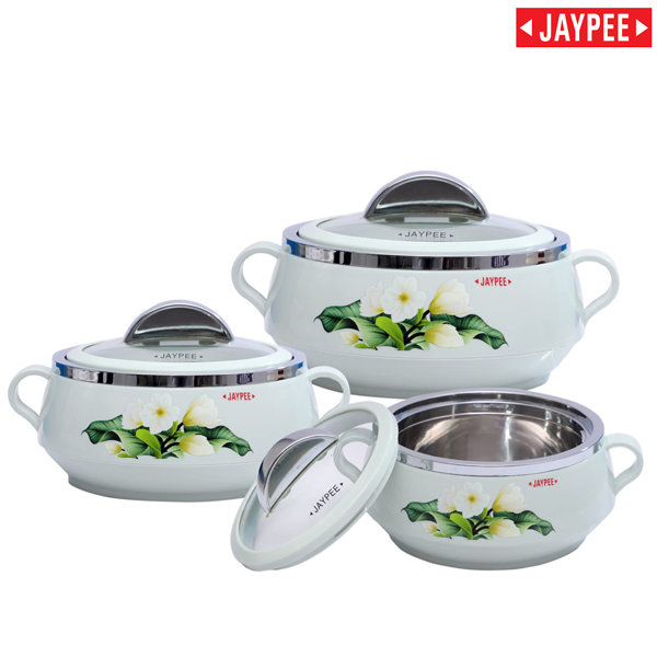Jaypee 3 Piece Casserole Set Flower Print Thermal Casserole Dish - 4.5 ...