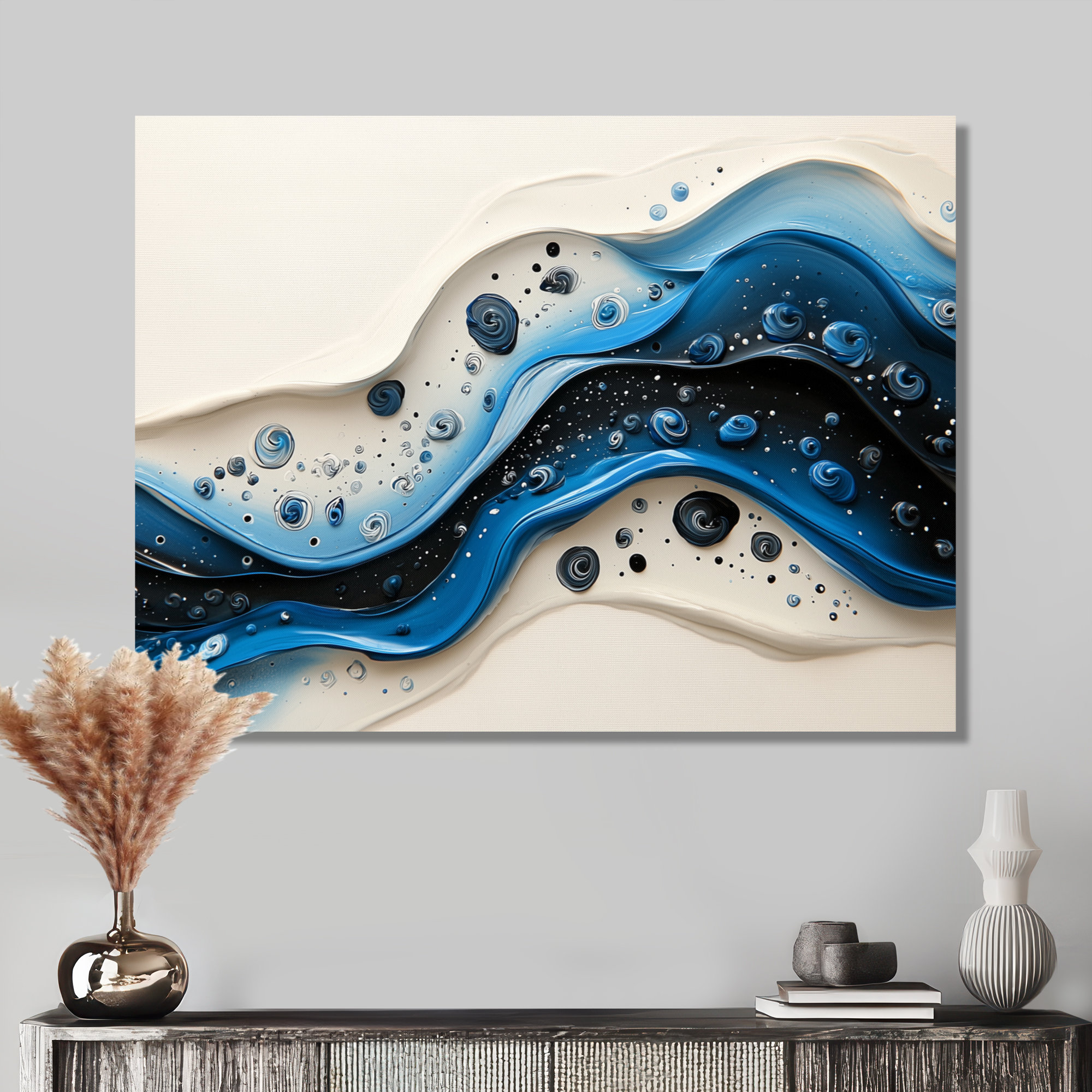 Ivy Bronx Rhythmic Drizzle Drip Paint River IV - Drip Painting Metal ...