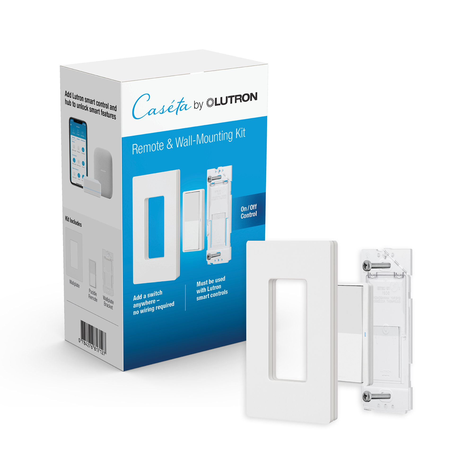 Lutron Pico Smart Smart-Enabled Wireless Remote w/Wall Mount Kit White ...