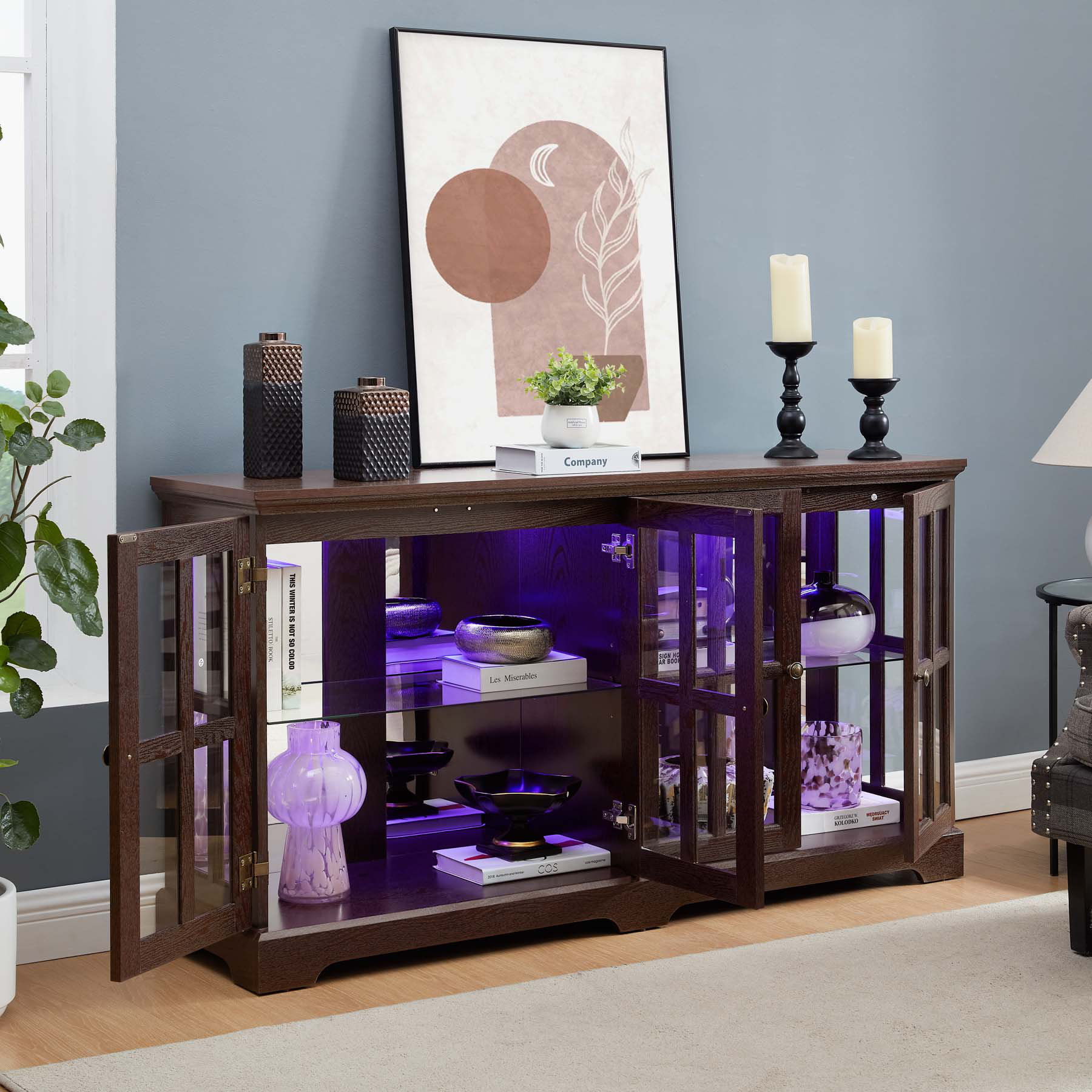 Ivy Bronx Exquisite Antique Display Cabinet with Versatile Features for ...