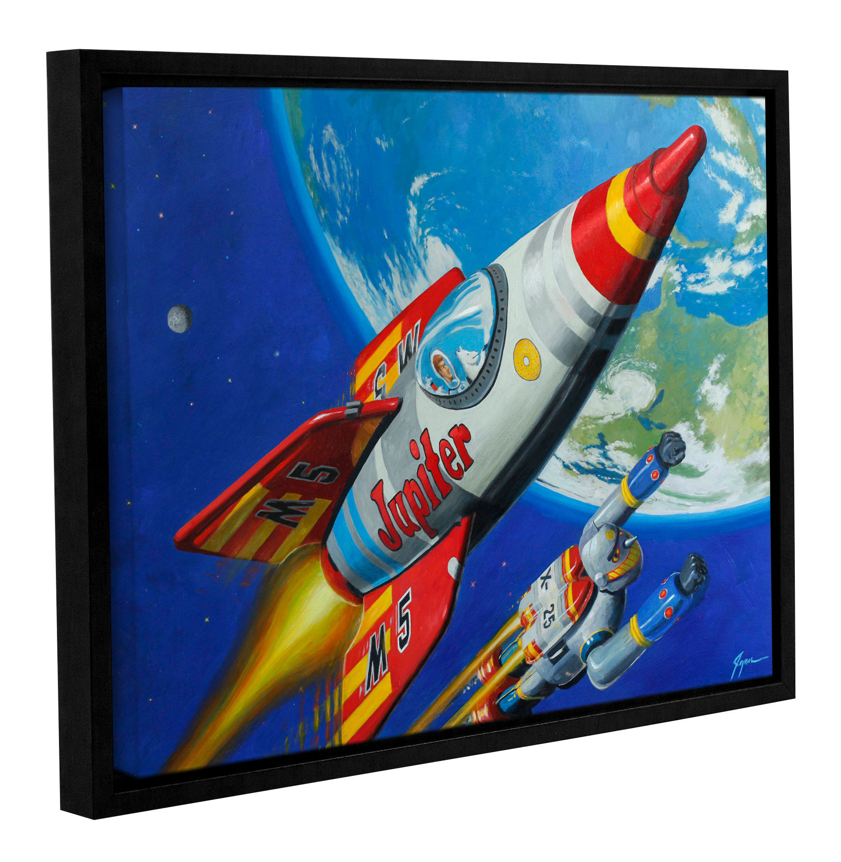 ArtWall 'Spacepatrol2' by Eric Joyner Framed Graphic Art on Wrapped ...