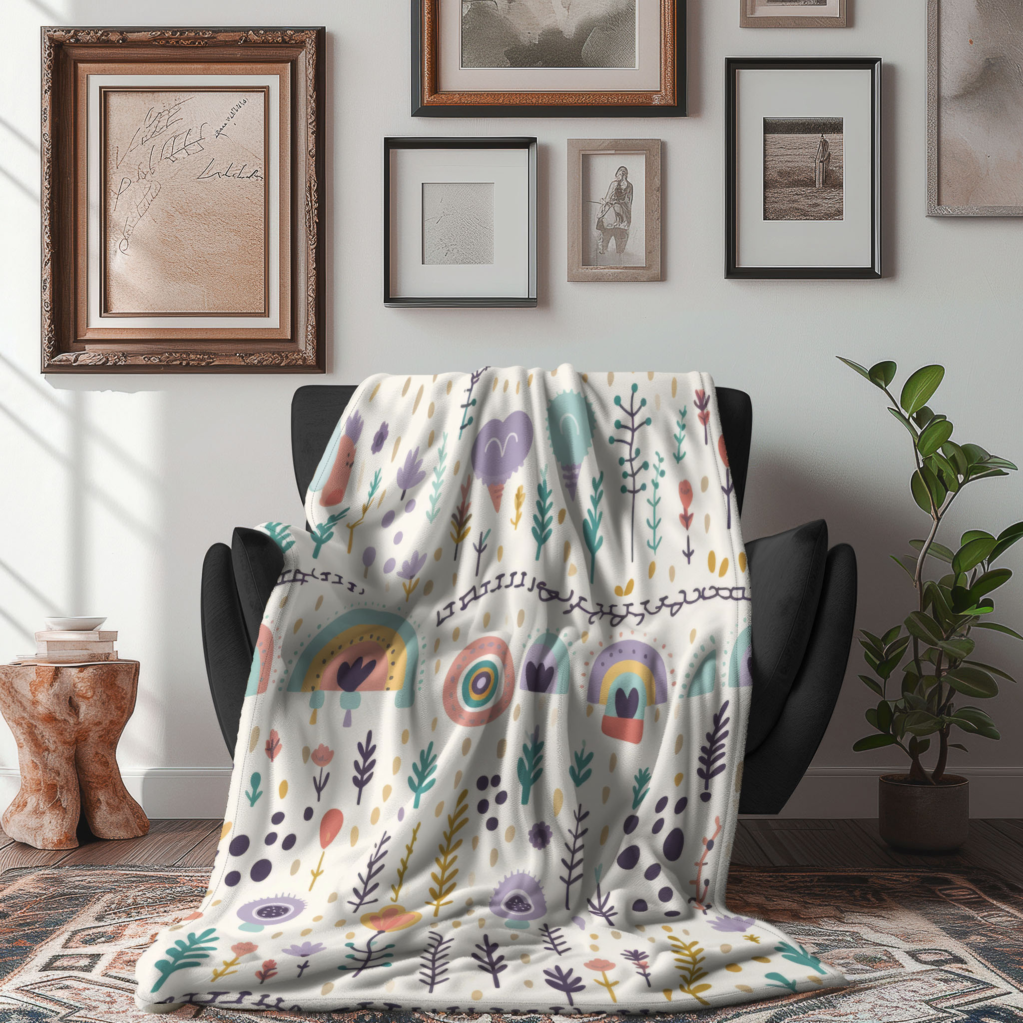 MentionedYou Rainbow Ribbons - 1 Piece Premium Sherpa Blanket | Wayfair