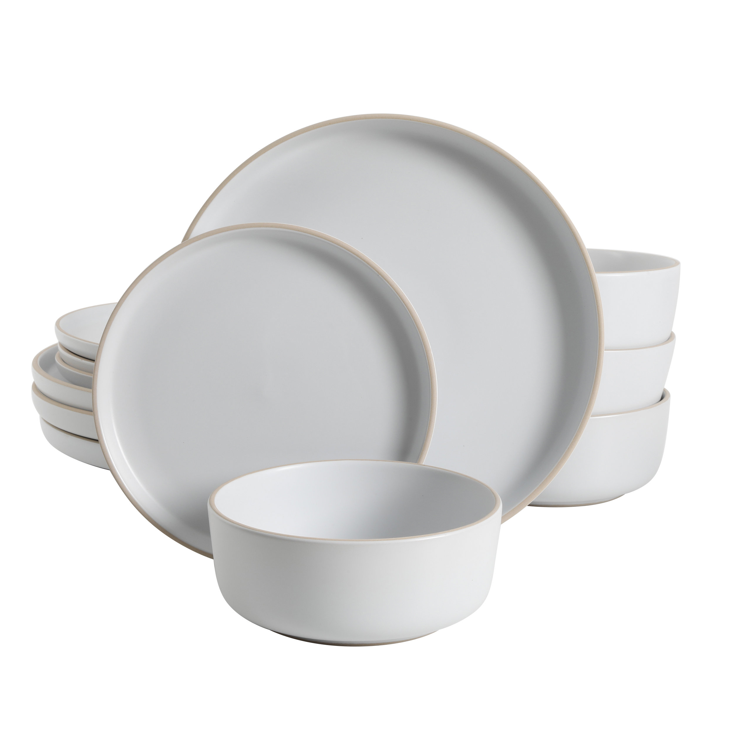 Gibson Everyday Essential 12 Piece Dinnerware Set, Service for 4 ...