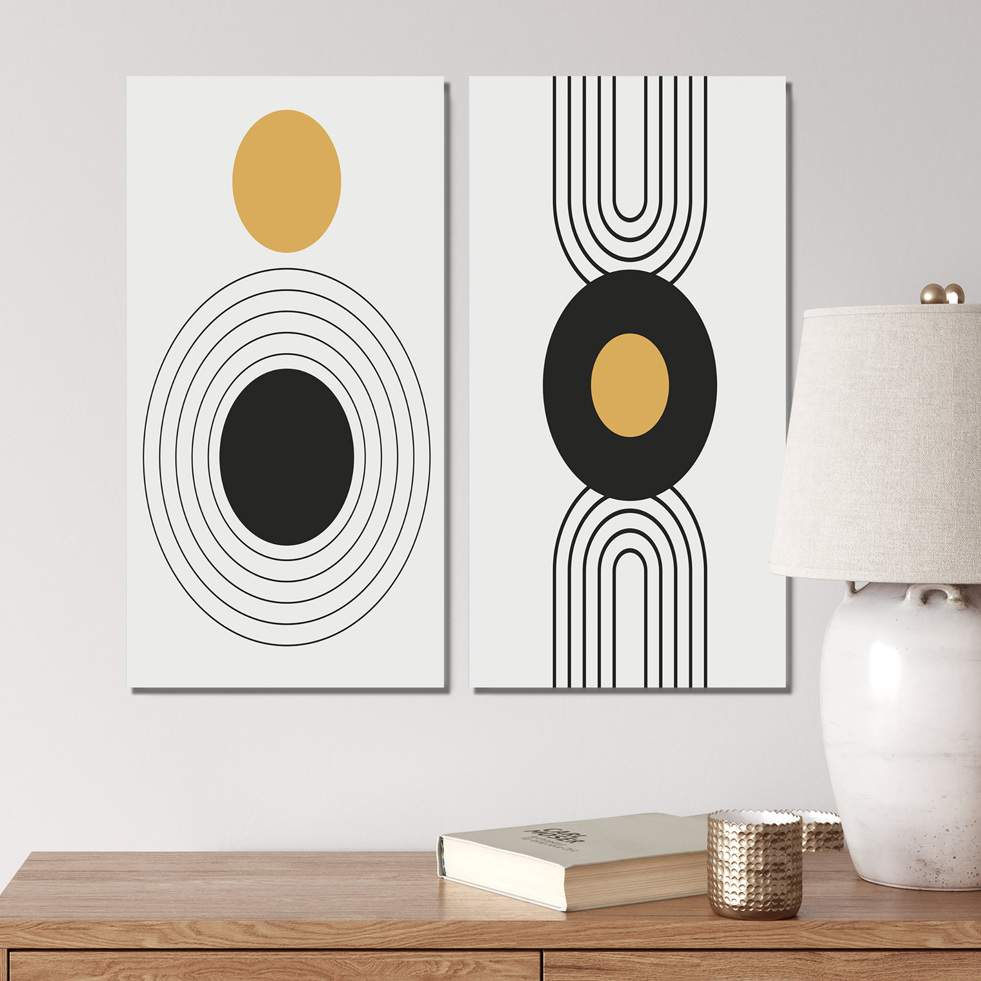 Wrought Studio Creative Vintage Designs in Retro Colors VIII - 2 Piece ...