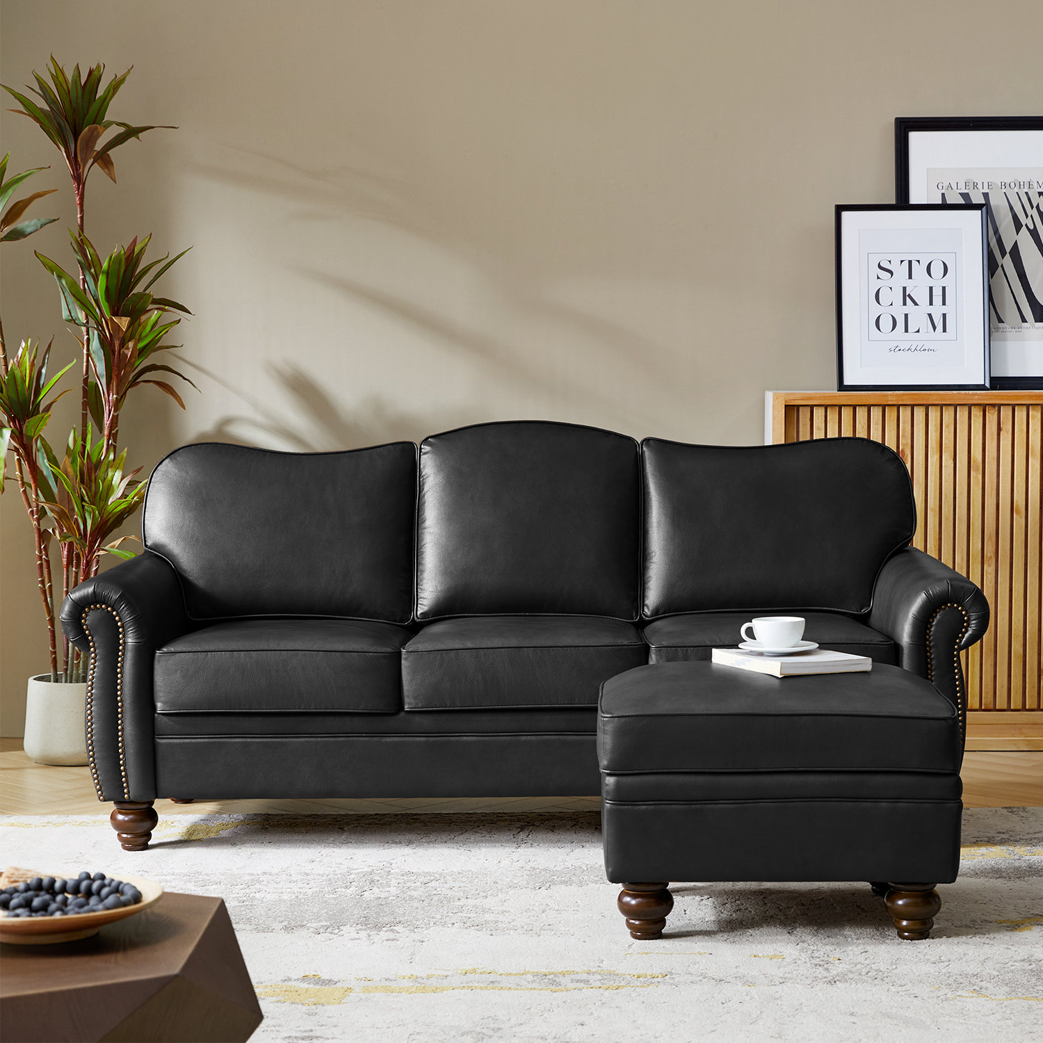 Alcott Hill® Dielle Transitional Leather 2 Piece Living Room Set ...