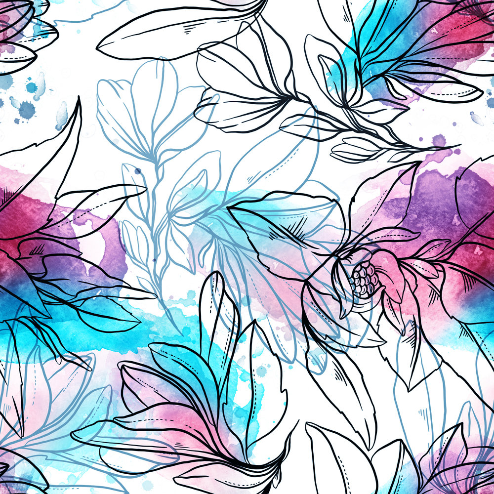 Wildon Home® Flowers Pattern by Rively - Wrapped Canvas Painting | Wayfair