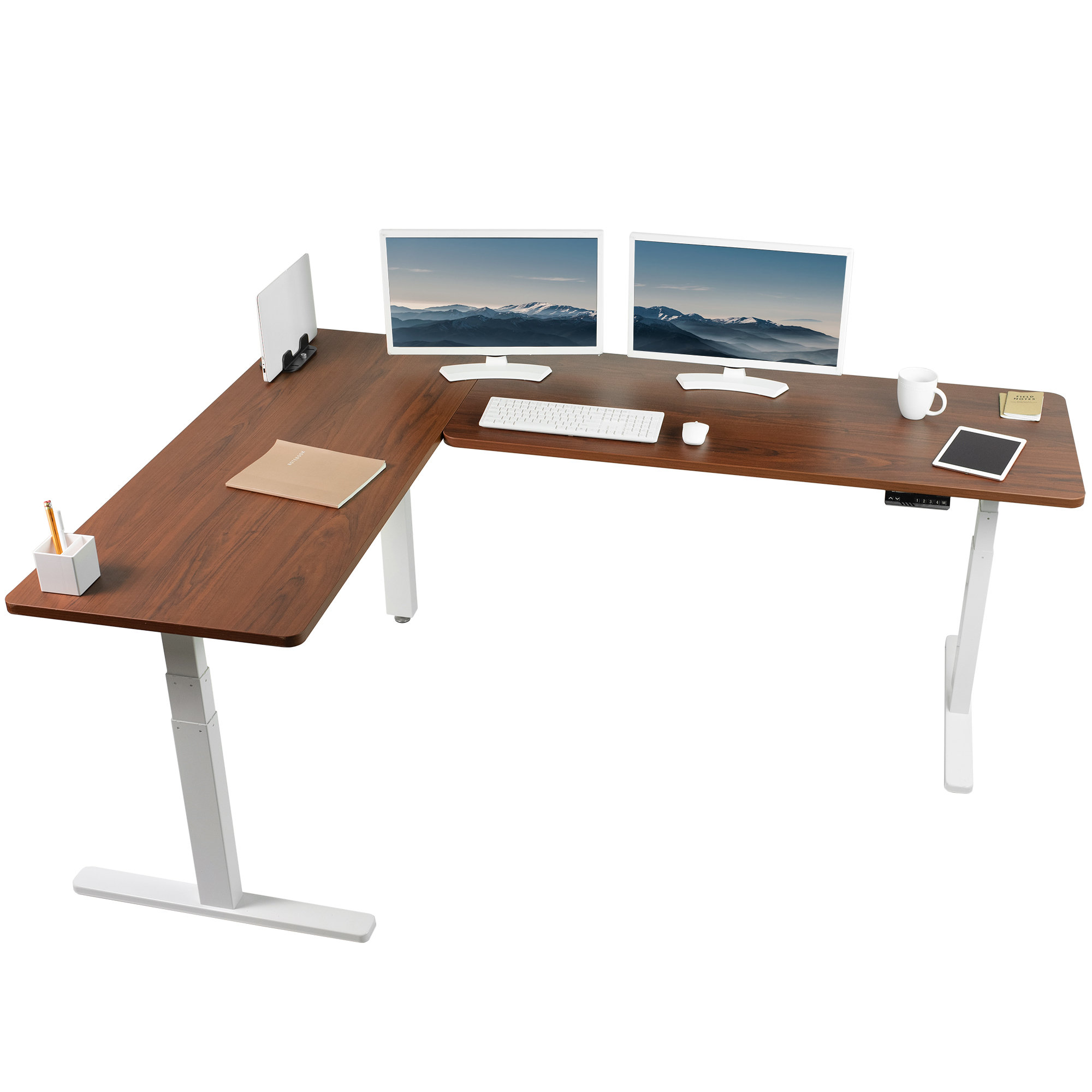 VIvo Electric 83" x 60" Stand Up Corner Desk & Reviews | Wayfair