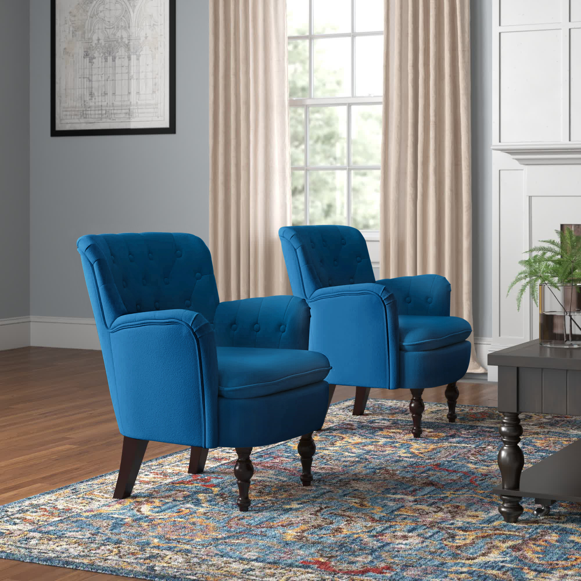 Darby Home Co Marxim 28" W Tufted Velvet Polyester Armchair & Reviews ...