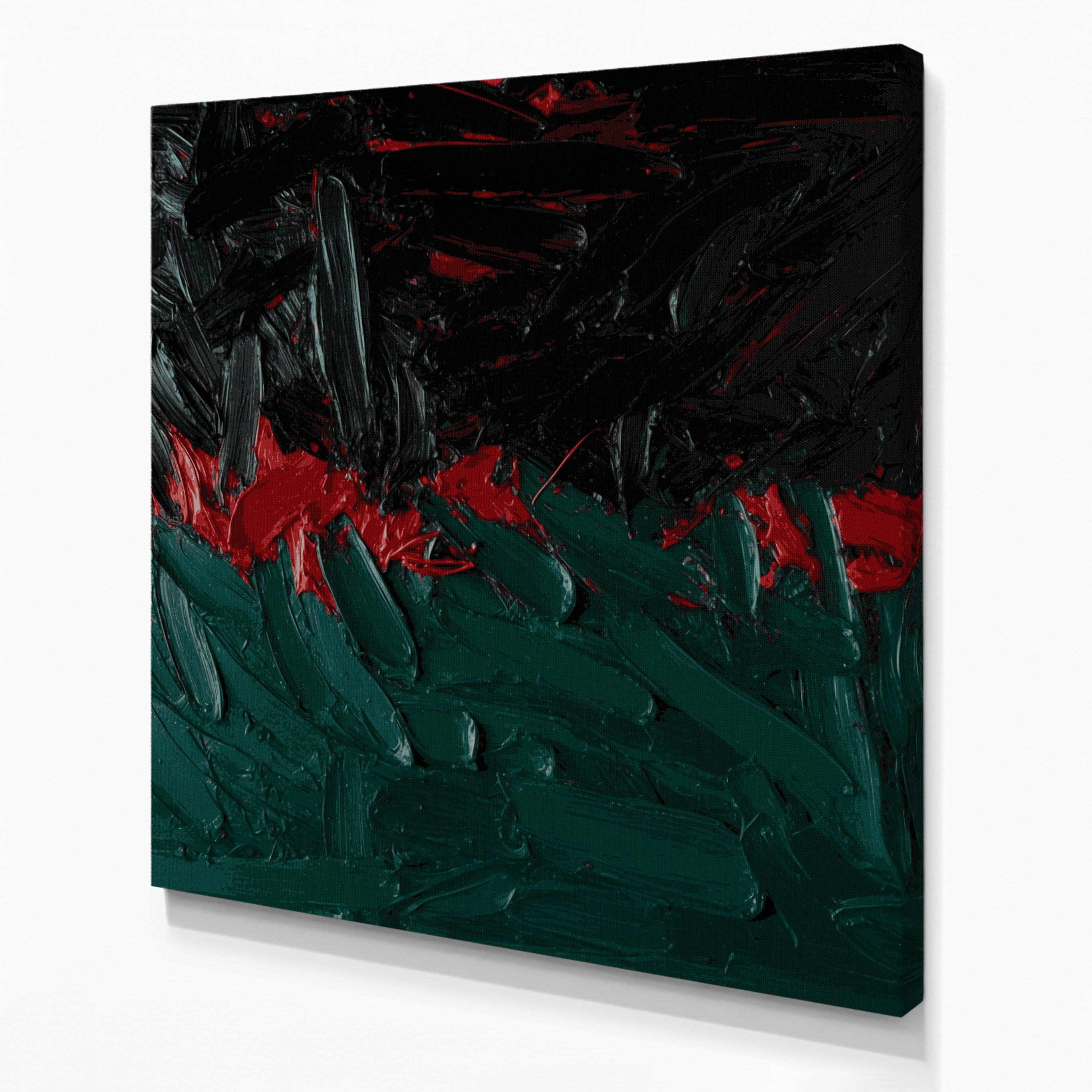 Ivy Bronx Neo Expressionism 95 Green Canvas Wall Art | Wayfair
