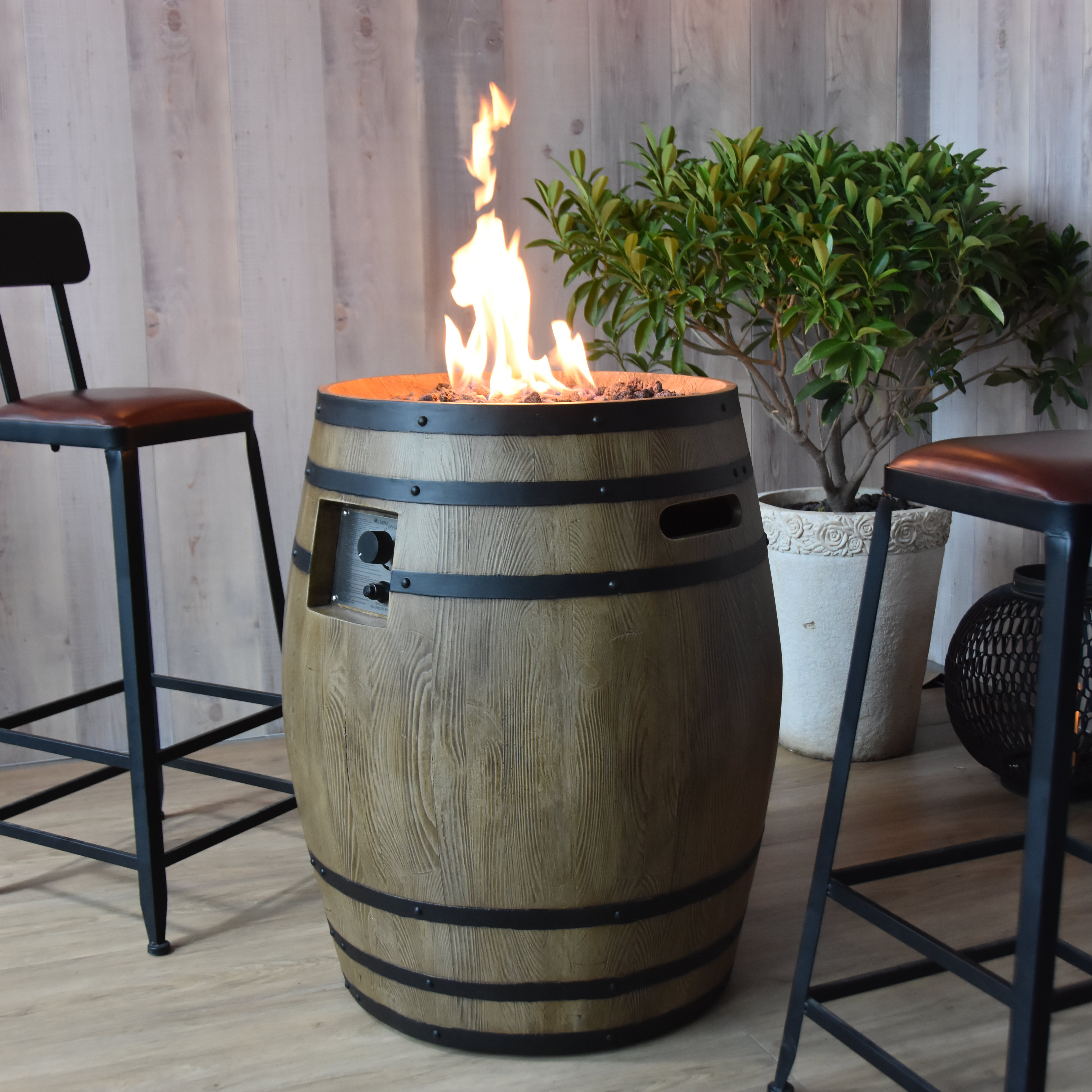 Elementi Napa Propane Concrete Bareel Fire Pit | Wayfair