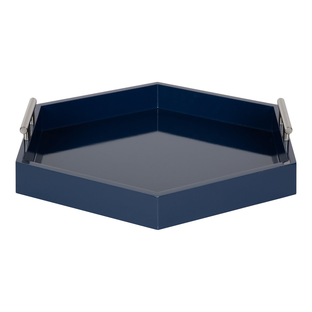 Everly Quinn Norvan Hexagon Decorative Tray with Metal Handles ...