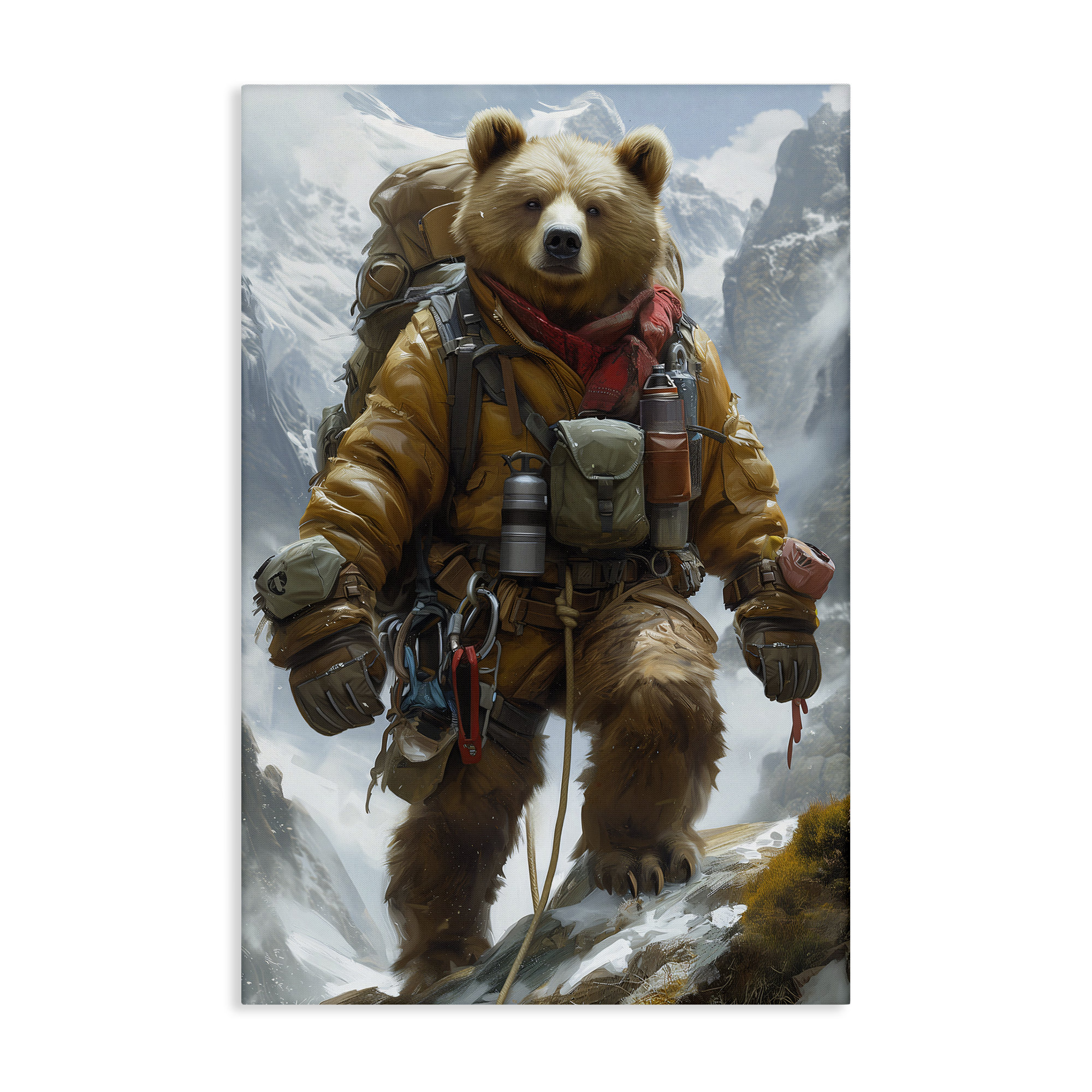 Trinx Mountain Hiking Bear Canvas Wall Art by Ray Heere | Wayfair