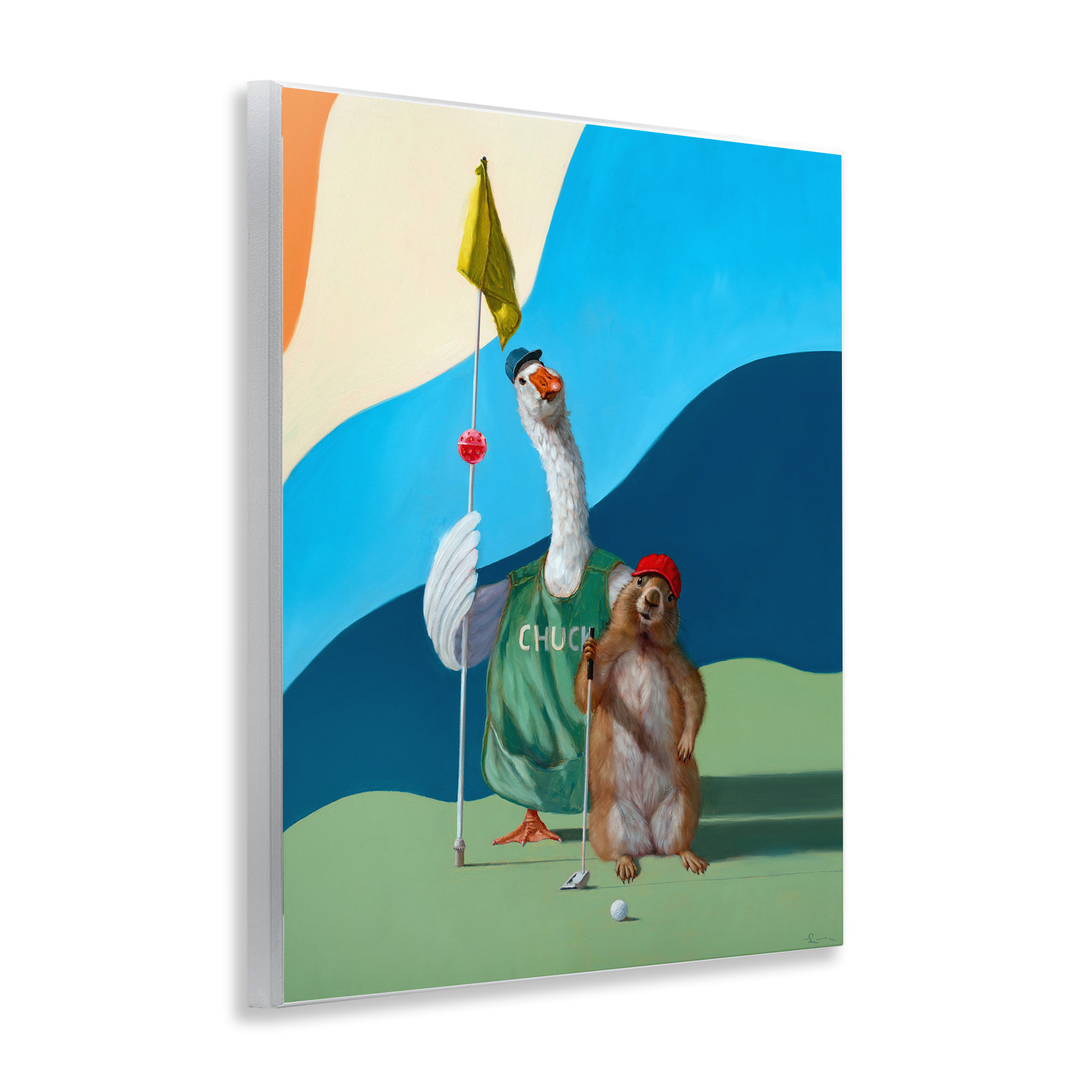 Stupell Industries Golfing Goose & Gopher Wall Plaque Art by Lucia ...