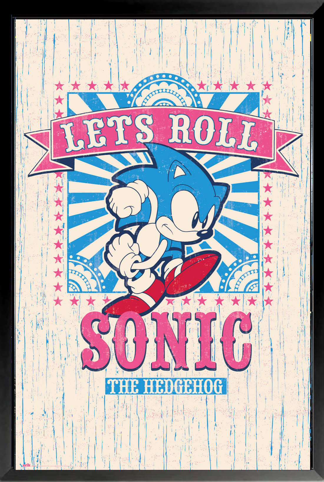 Buy Art For Less FRAMED SONIC THE HEDGEHOG CARTOON 36x24 Art Print ...