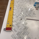 Bond Tile Polar White 1" x 3" Marble Herringbone Mosaic Wall & Floor ...