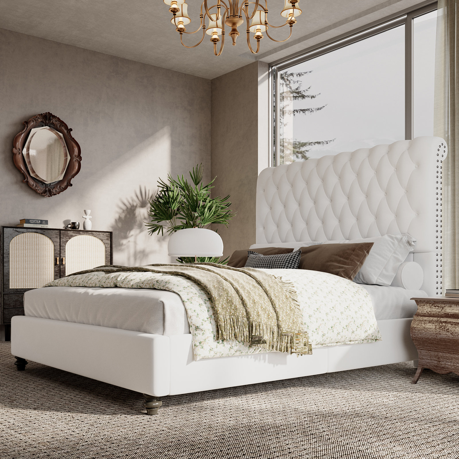 Lark Manor™ Alhaji Upholstered Tufted Platform Bed & Reviews | Wayfair