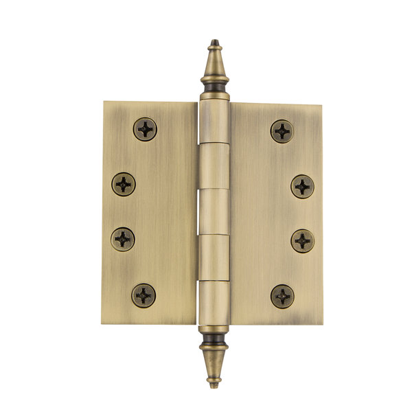 Grandeur 4" Steeple Tip Heavy Duty Hinge with Square Corners | Wayfair