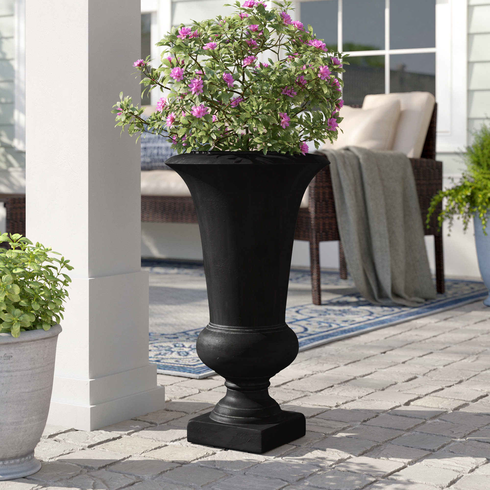 Sol 72 Outdoor™ 22.75" H Handmade Magnesium Oxide Tall Urn Planter Pot ...