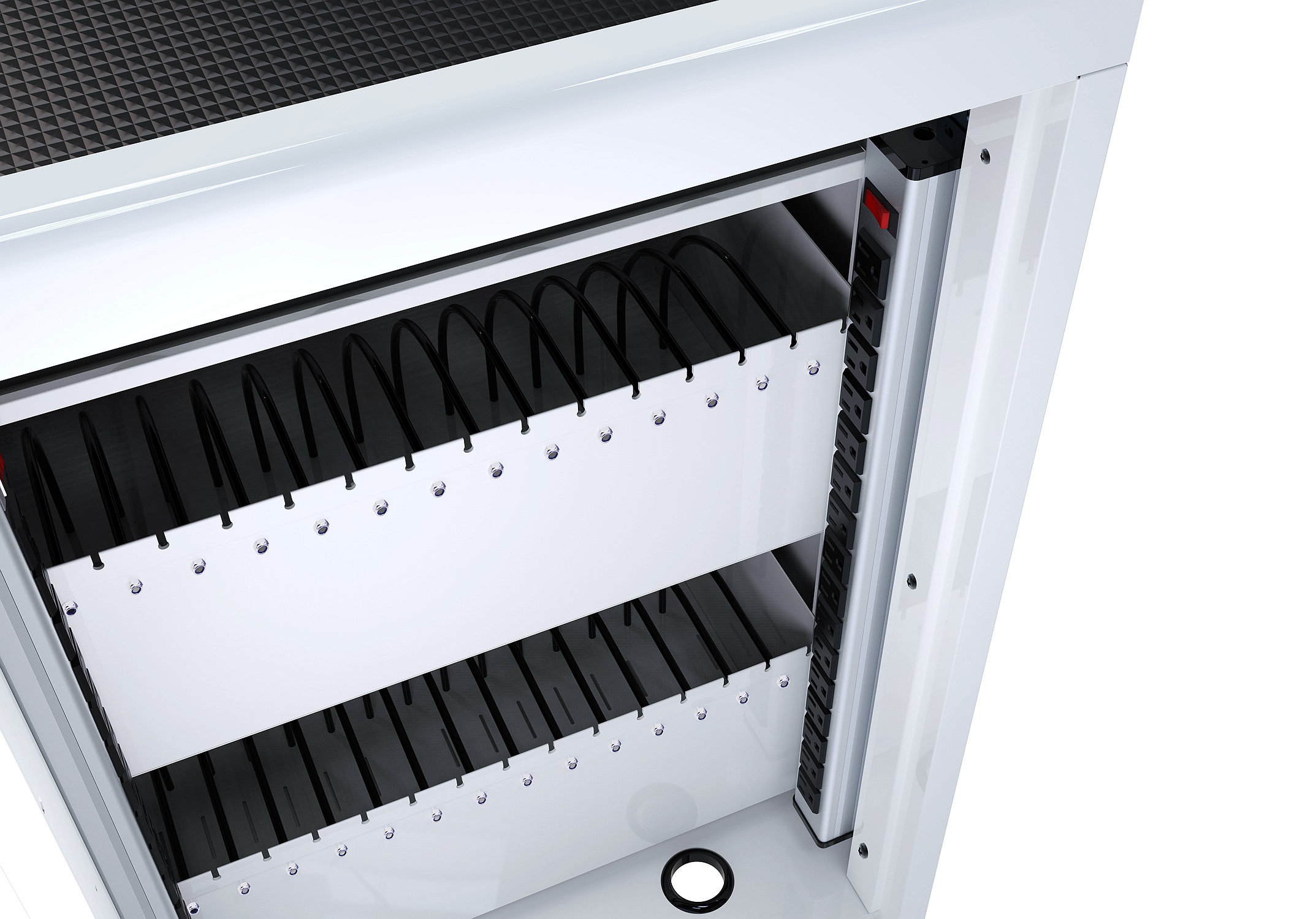 Home Decor Mobile Charging Cart And Cabinet Tablets Laptops 32-Device ...