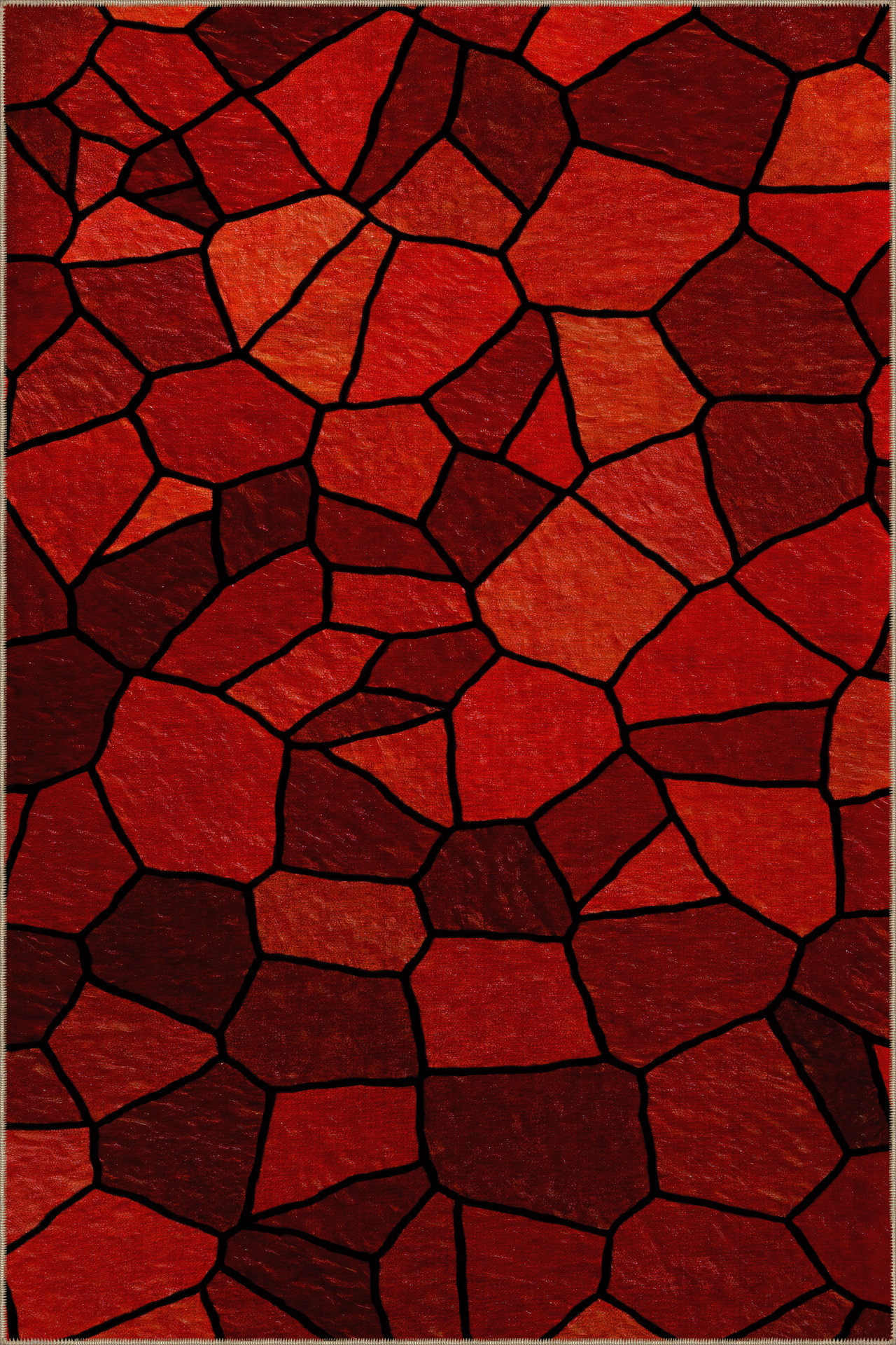 Hokku Designs Mira Red Themed Mixed Geometric Shape Marble Patterned ...