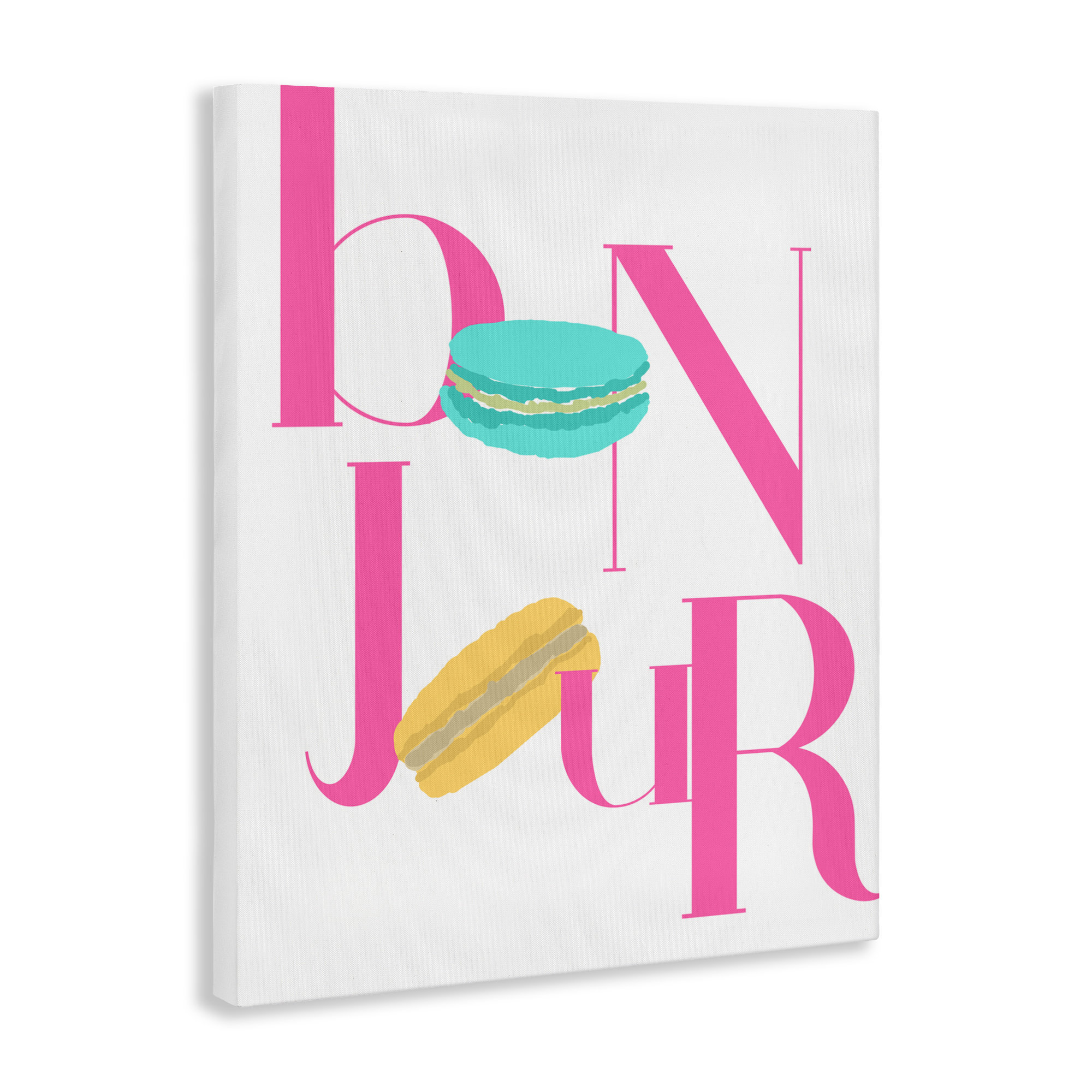 Dakota Fields Bonjour Macarons Typography Canvas, design by ANNA QUACH ...
