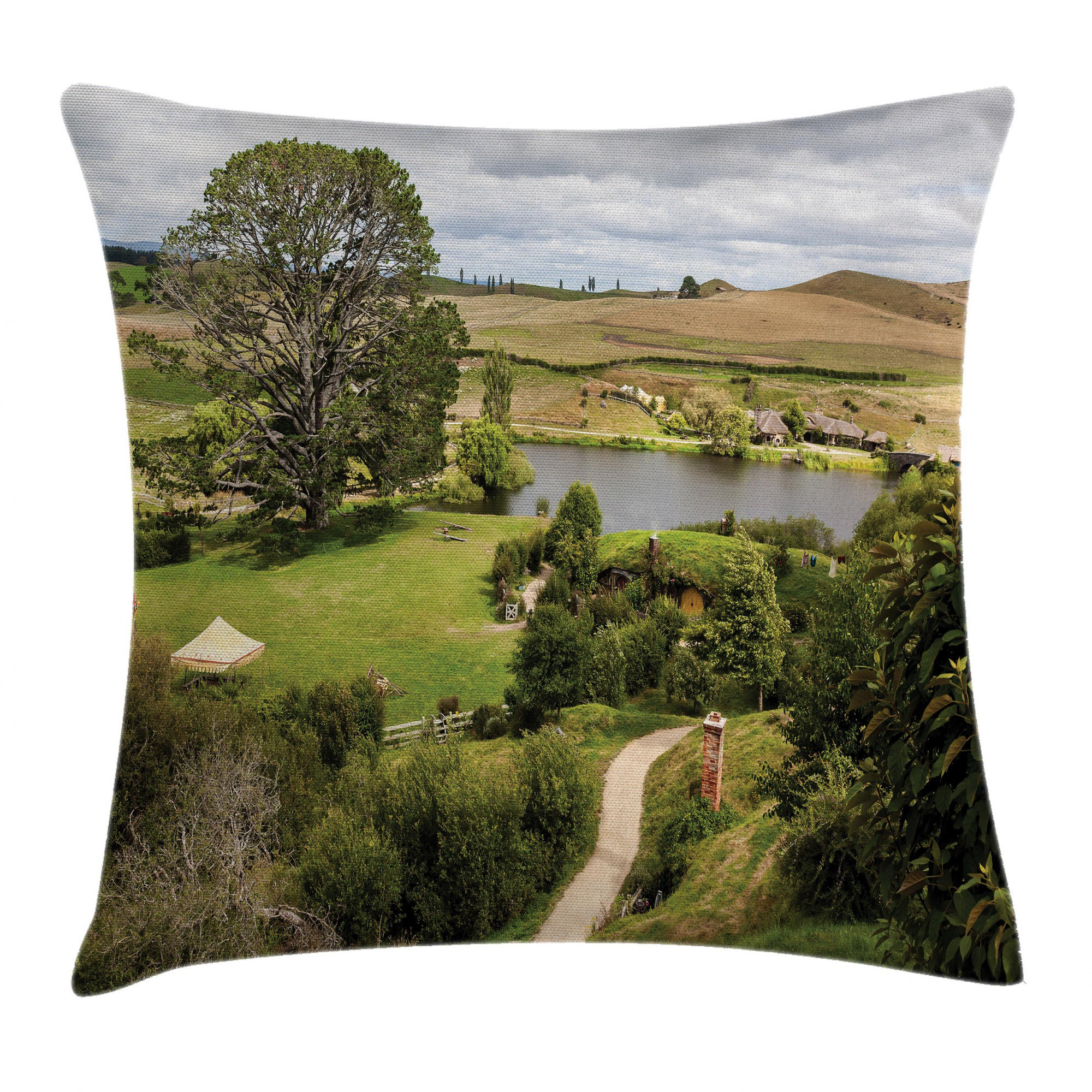 Ambesonne Hobbits Throw Pillow Cushion Cover, Overhill Matamata New ...