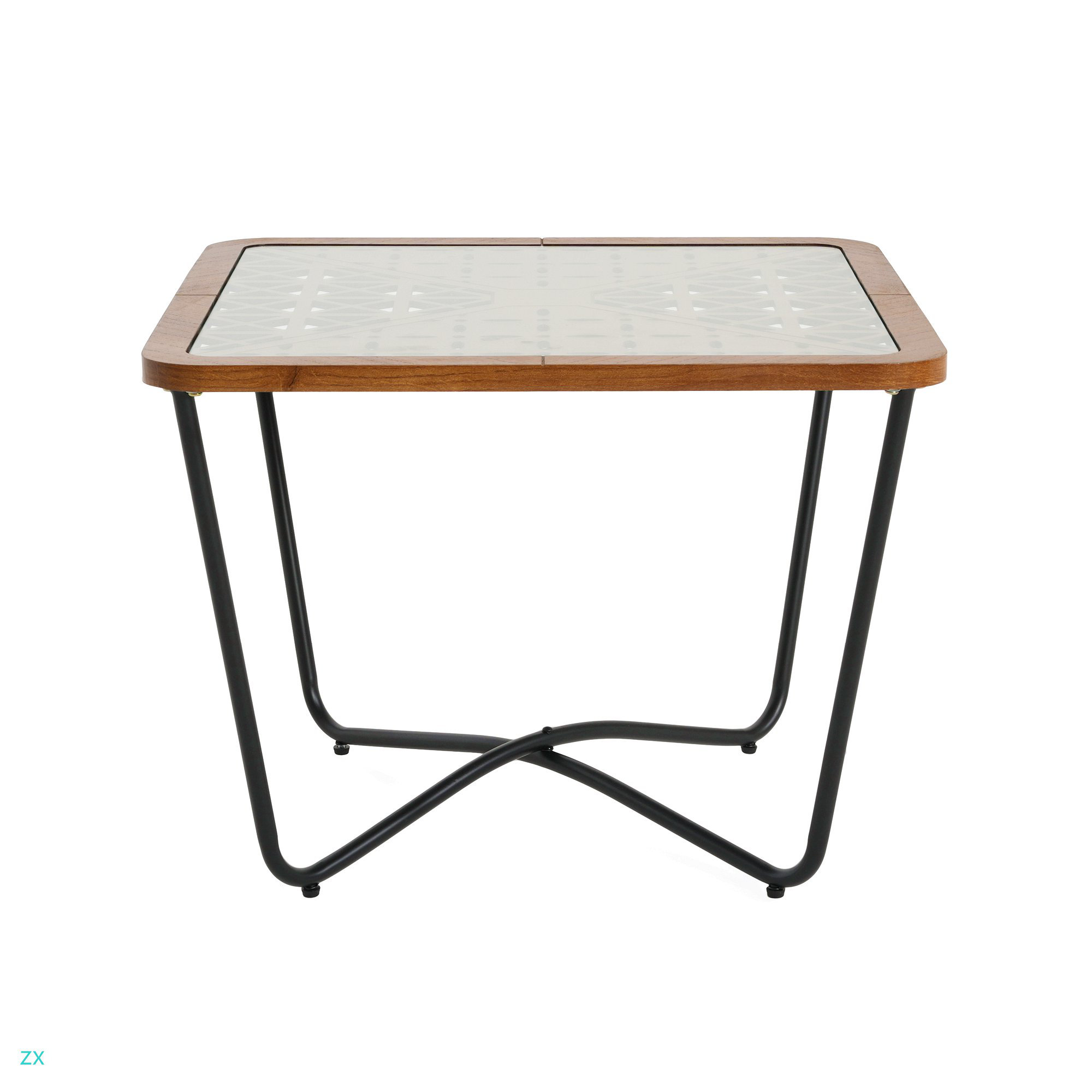 George Oliver Modern Square Coffee Table Industrial 23.6" Coffee Table ...