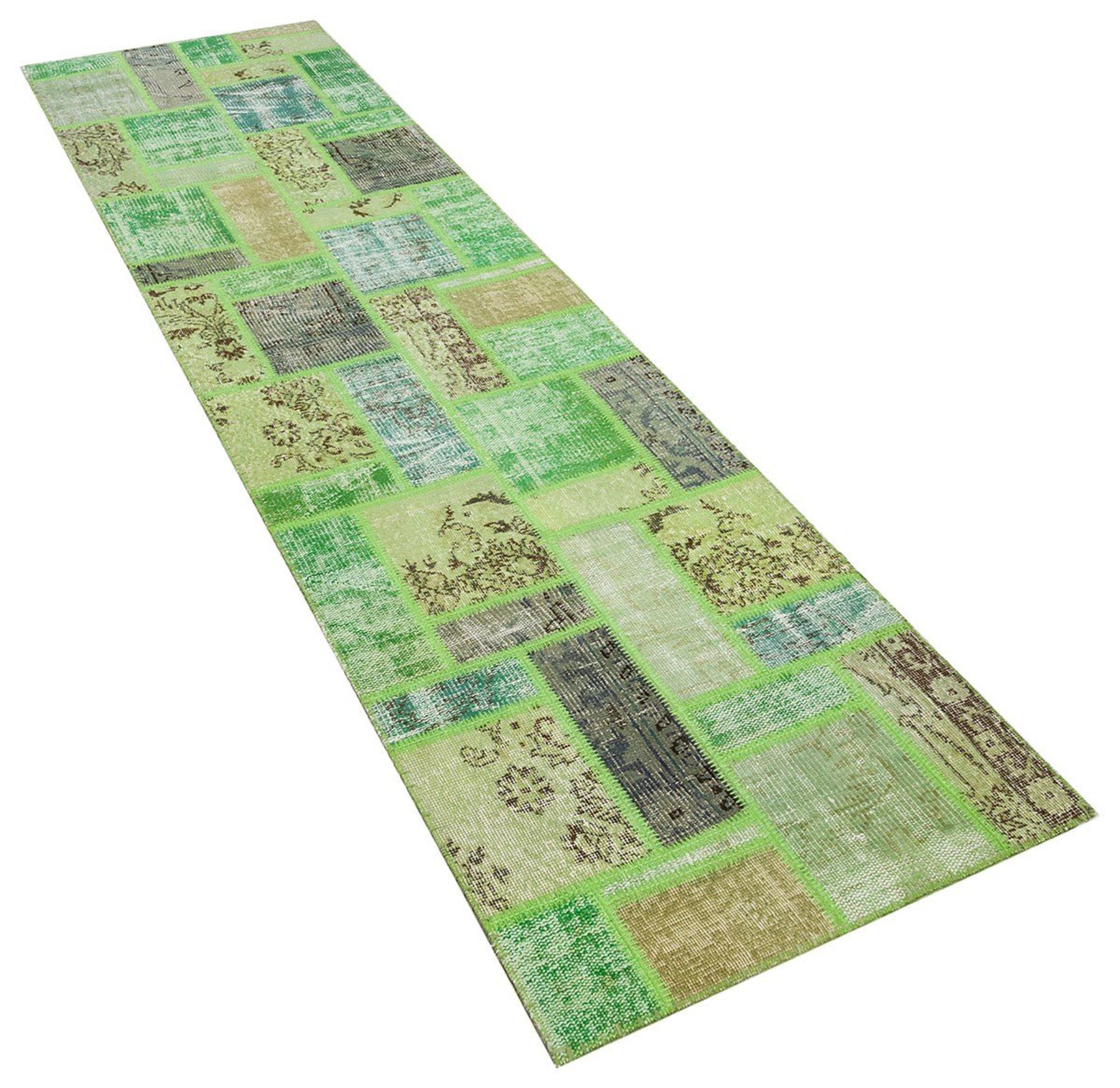Isabelline Modern Kabishayan Handmade Green Runner Area Rug | Wayfair