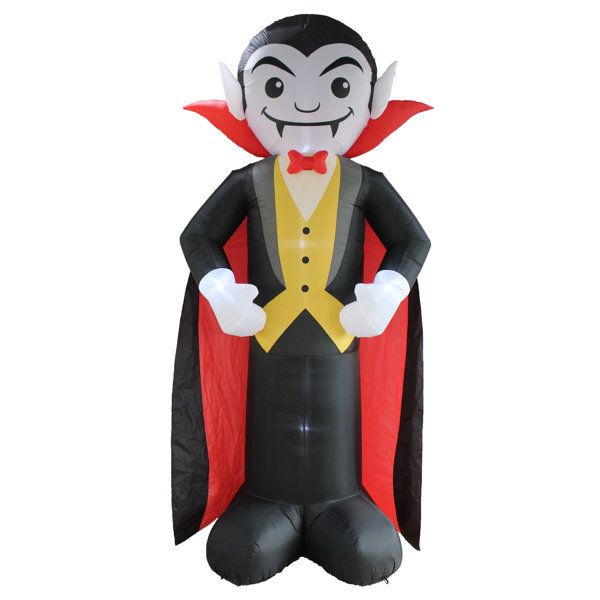 The Holiday Aisle® 12 Foot Tall Huge Happy Halloween Inflatable Vampire ...
