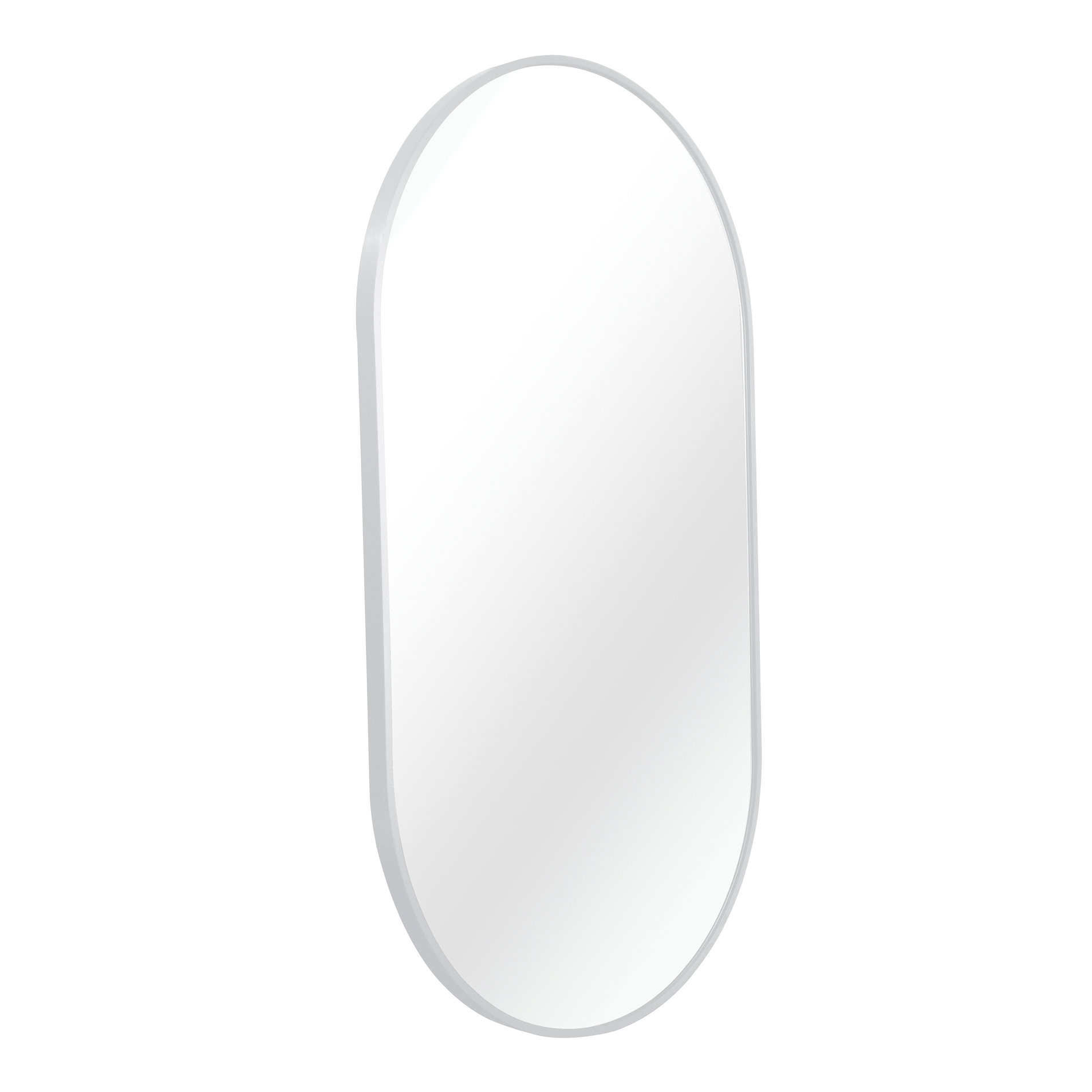 Ebern Designs 20 X 33 Inch Black Metal Oval Mirror With Shatterproof ...