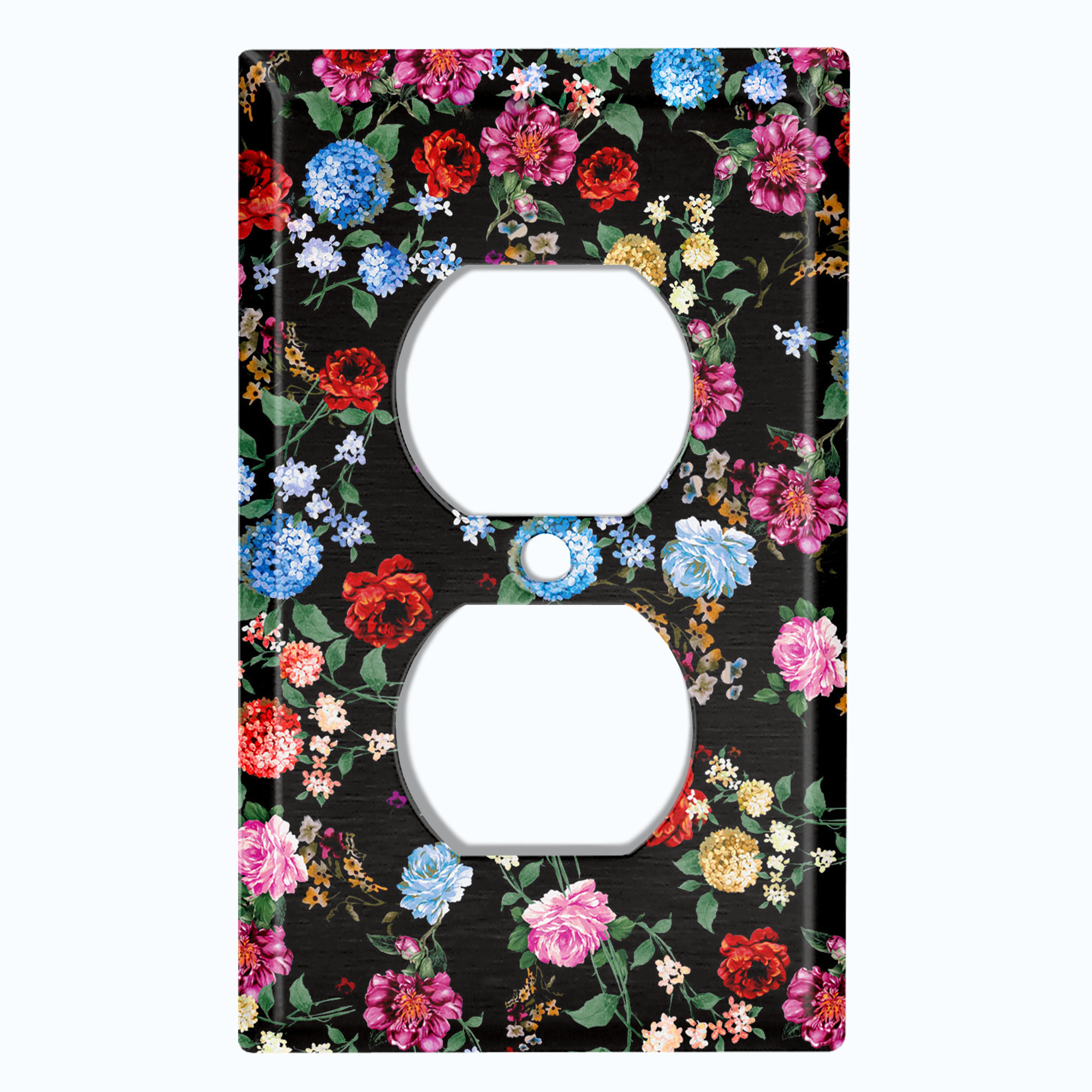 WorldAcc Metal Light Switch Plate Outlet Cover (Colourful Rose Flowers ...