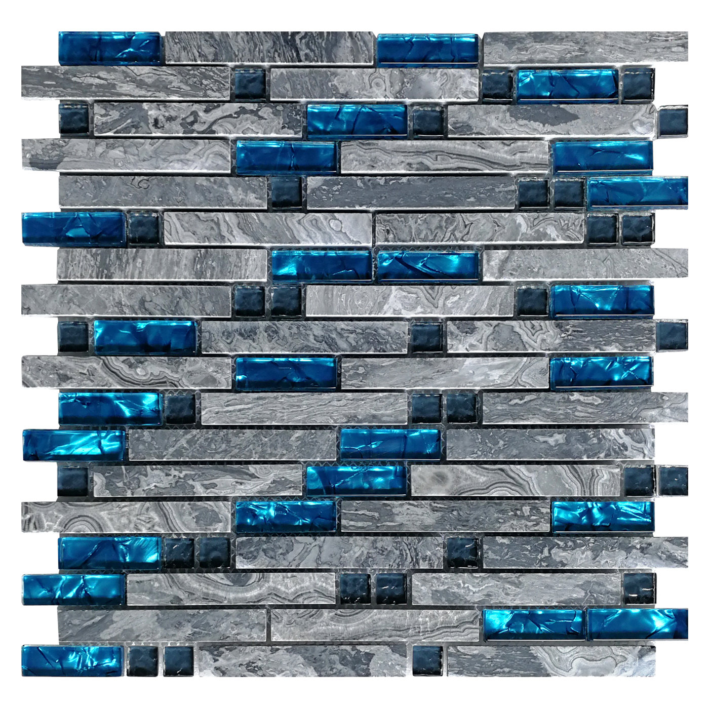 Art3d 12" x 12" Blue Straight Edge Mosaic Sheet Tile & Reviews | Wayfair