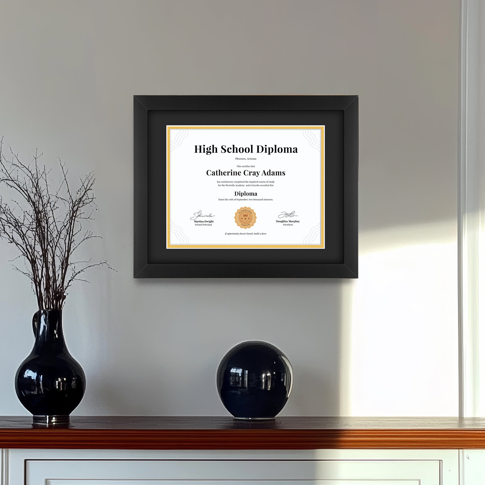 Ebern Designs 11x14 Classic Wood Diploma Picture Frame | Wayfair