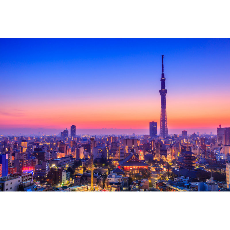 Ebern Designs Sunrise over Tokyo - Wrapped Canvas Photograph | Wayfair