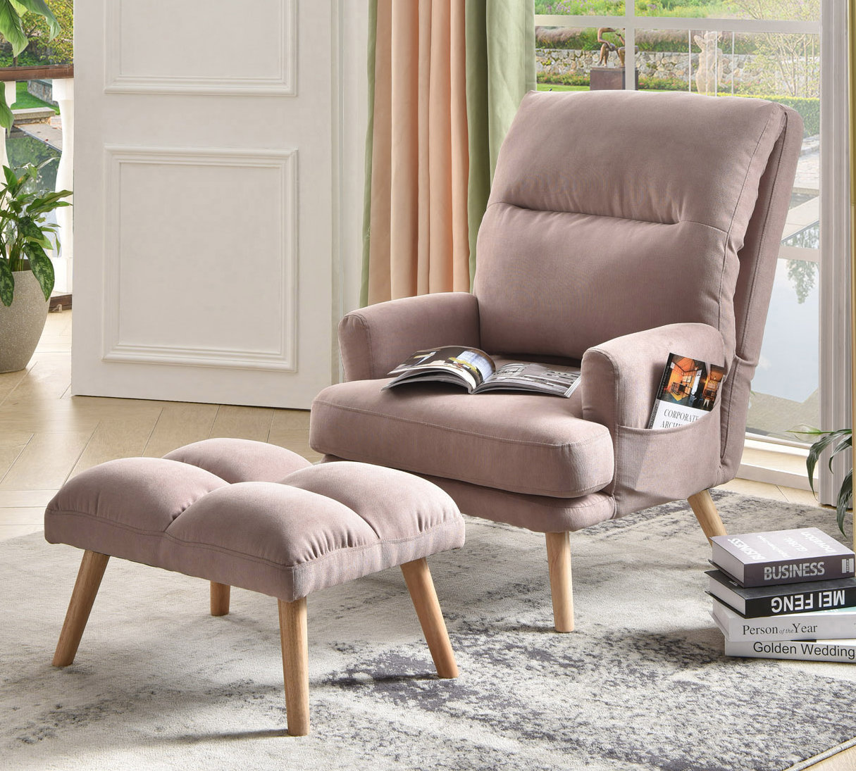 Etta Avenue™ Teen Salma 74.98Cm Wide Tufted Lounge Chair and Ottoman ...