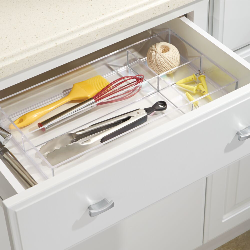 iDesign 3-Section Plastic Drawer Organizer - Storage and Organization ...