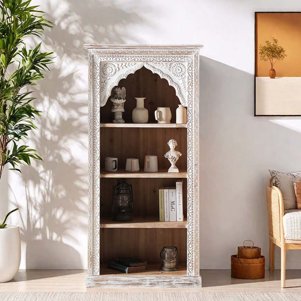 Ophelia & Co. French Country Style Carved Display Cabinet | Wayfair